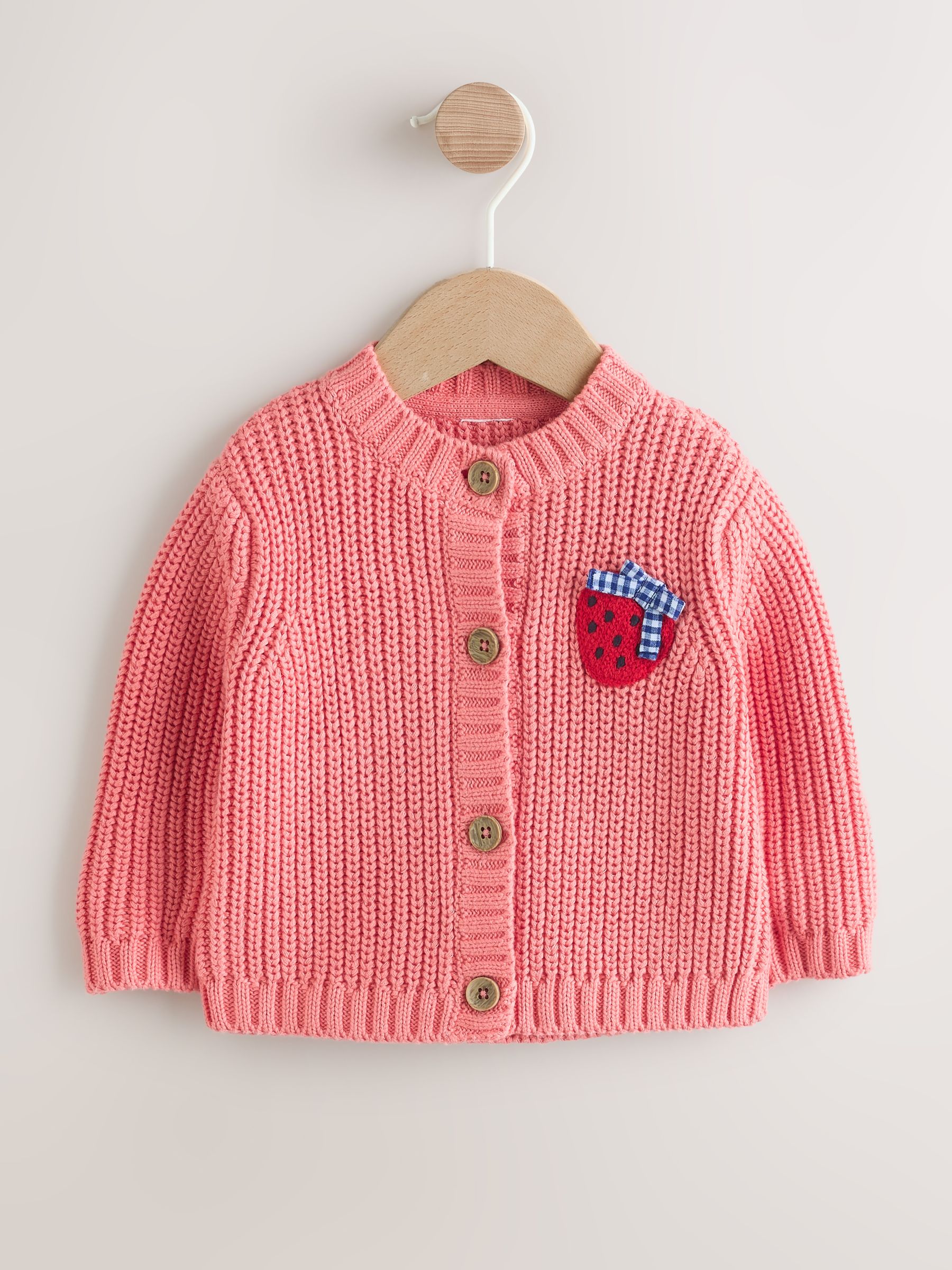Buy Pink Strawberry Baby Embroidered Back Cardigan (0mths-2yrs) from ...