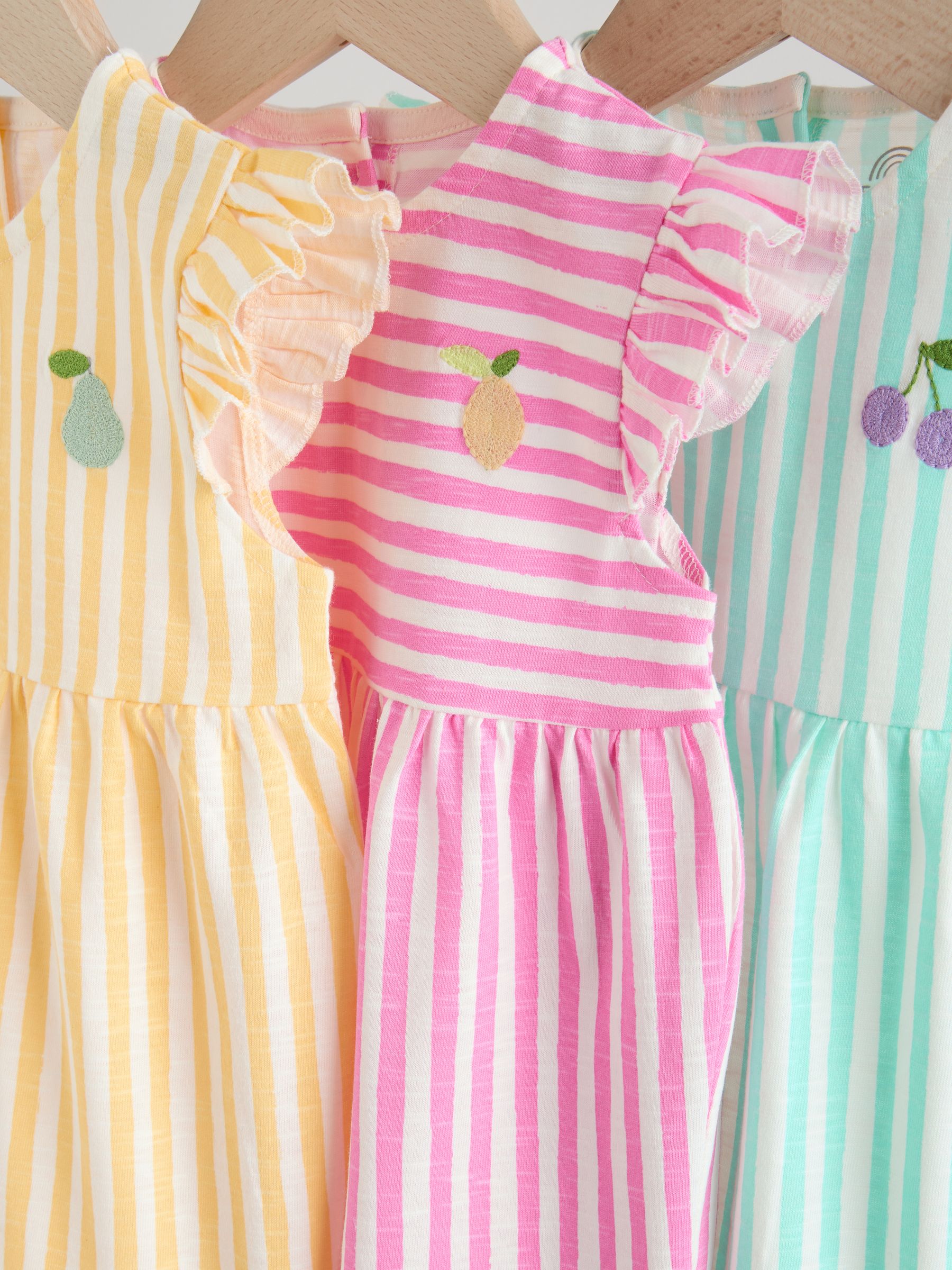 Buy Multi Bright Colour Stripe Baby Rompers 3 Pack from the Next UK ...