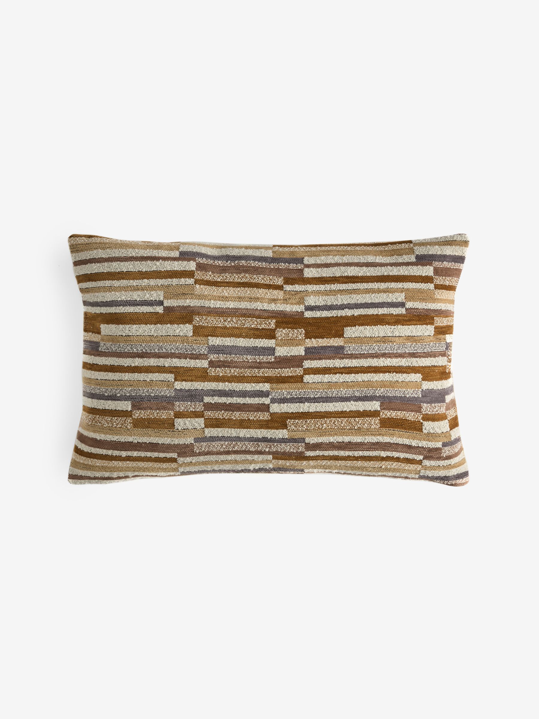 Buy Ochre Yellow 40 x 59cm Cut Velvet Textured Stripe Cushion from Next ...