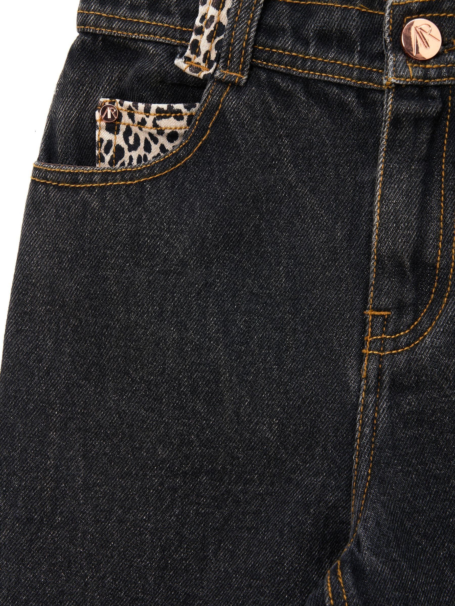 Buy Angel & Rocket Black Piper Leopard Print Star Applique Wide Leg ...