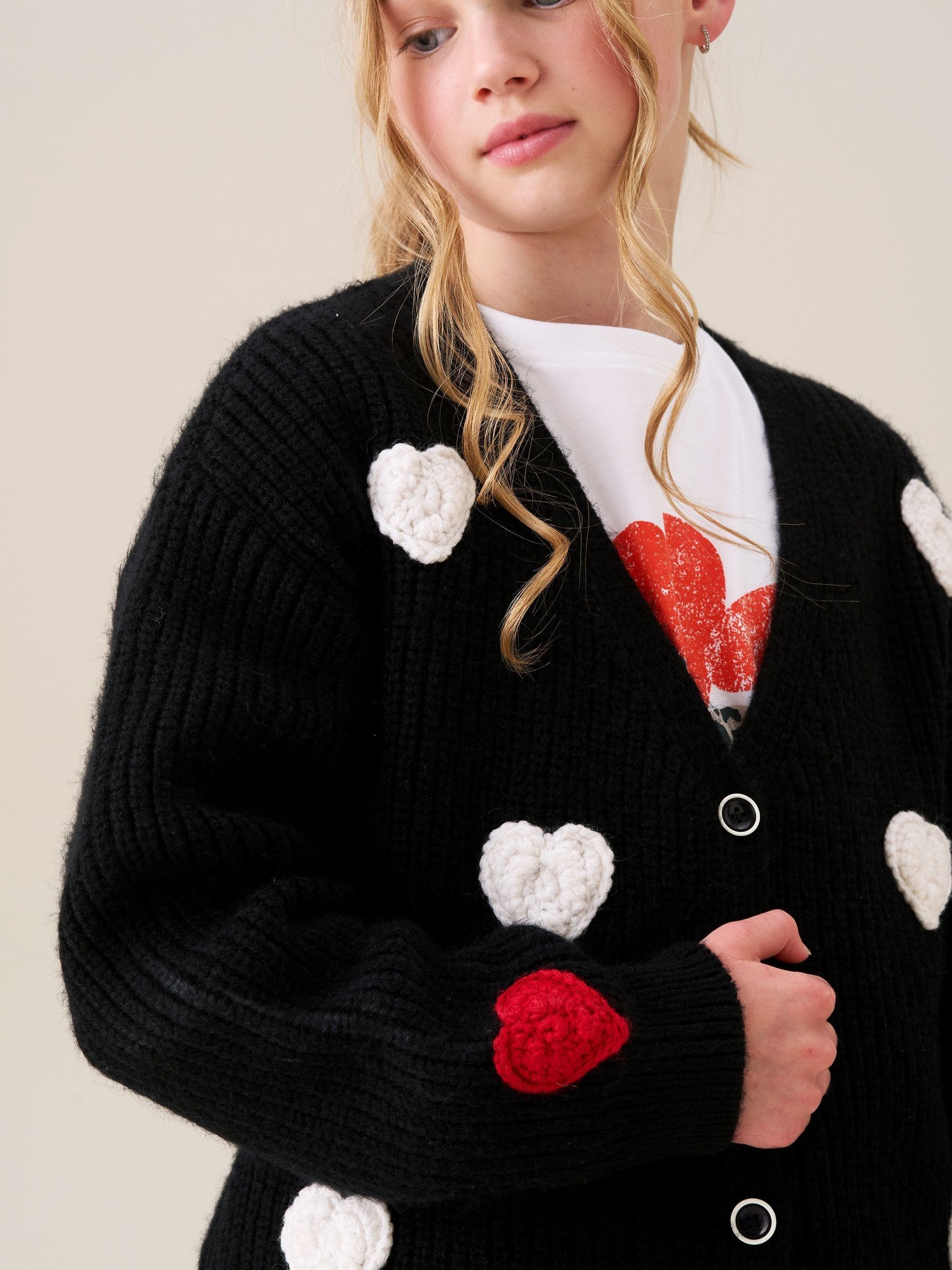 Buy Angel & Rocket Everly Heart Print Cardigan from Next Bulgaria