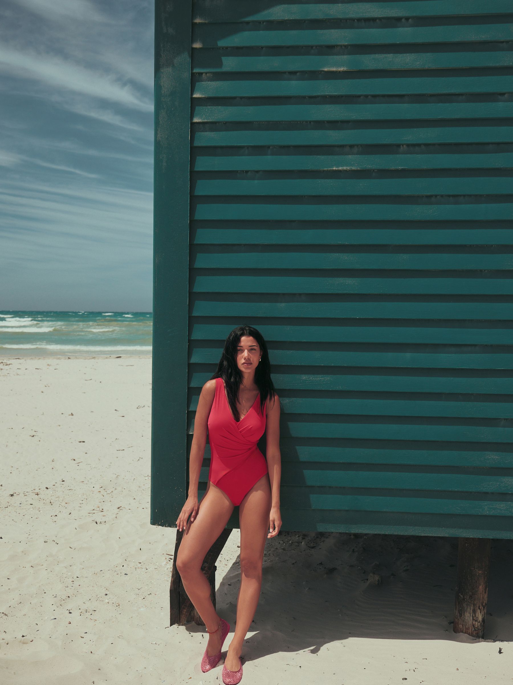 Buy Pink Wrap Tummy Control Swimsuit from Next Netherlands