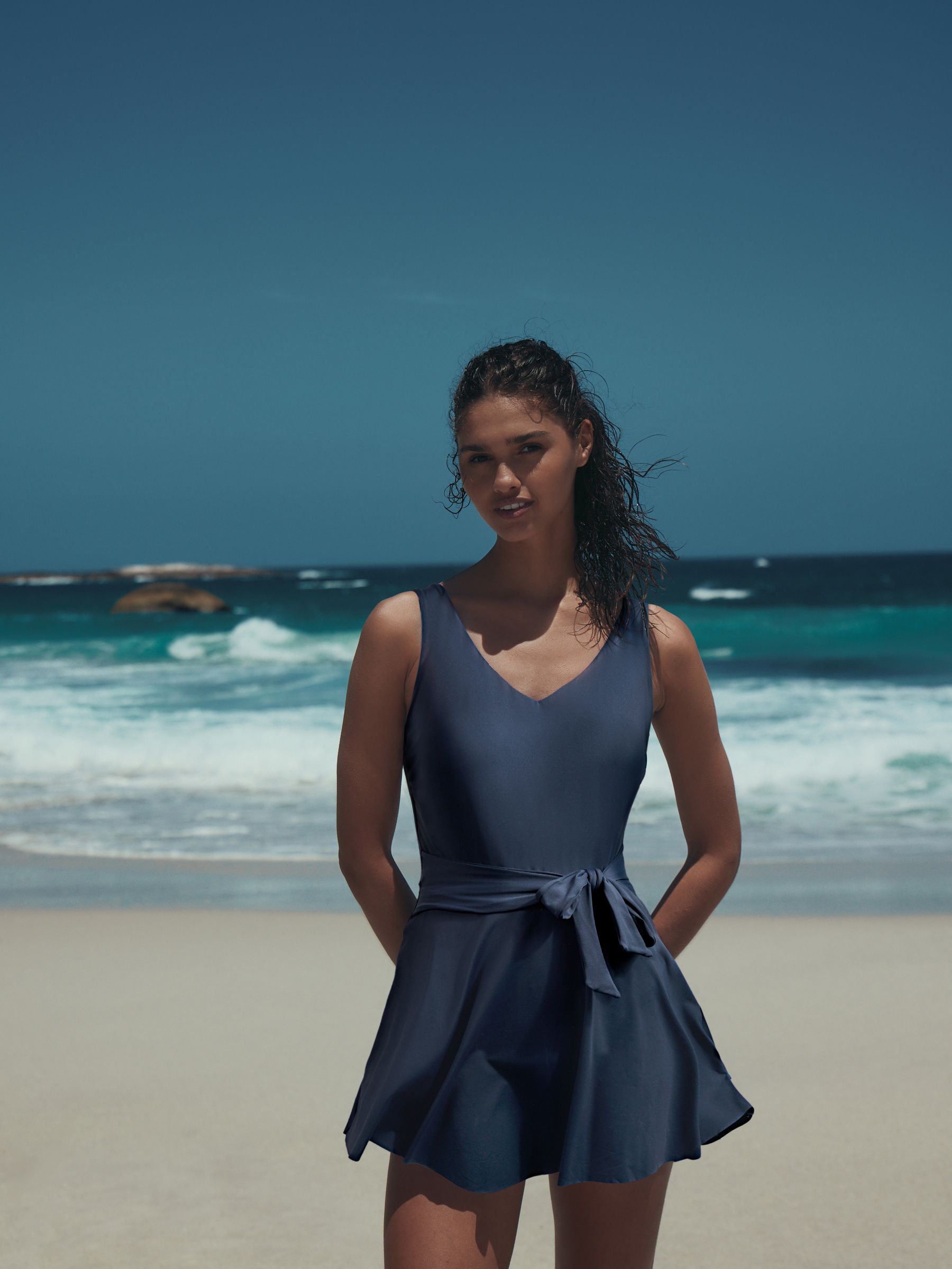 Buy Navy Period Skirted Tummy Control Swim Dress from the Next UK ...