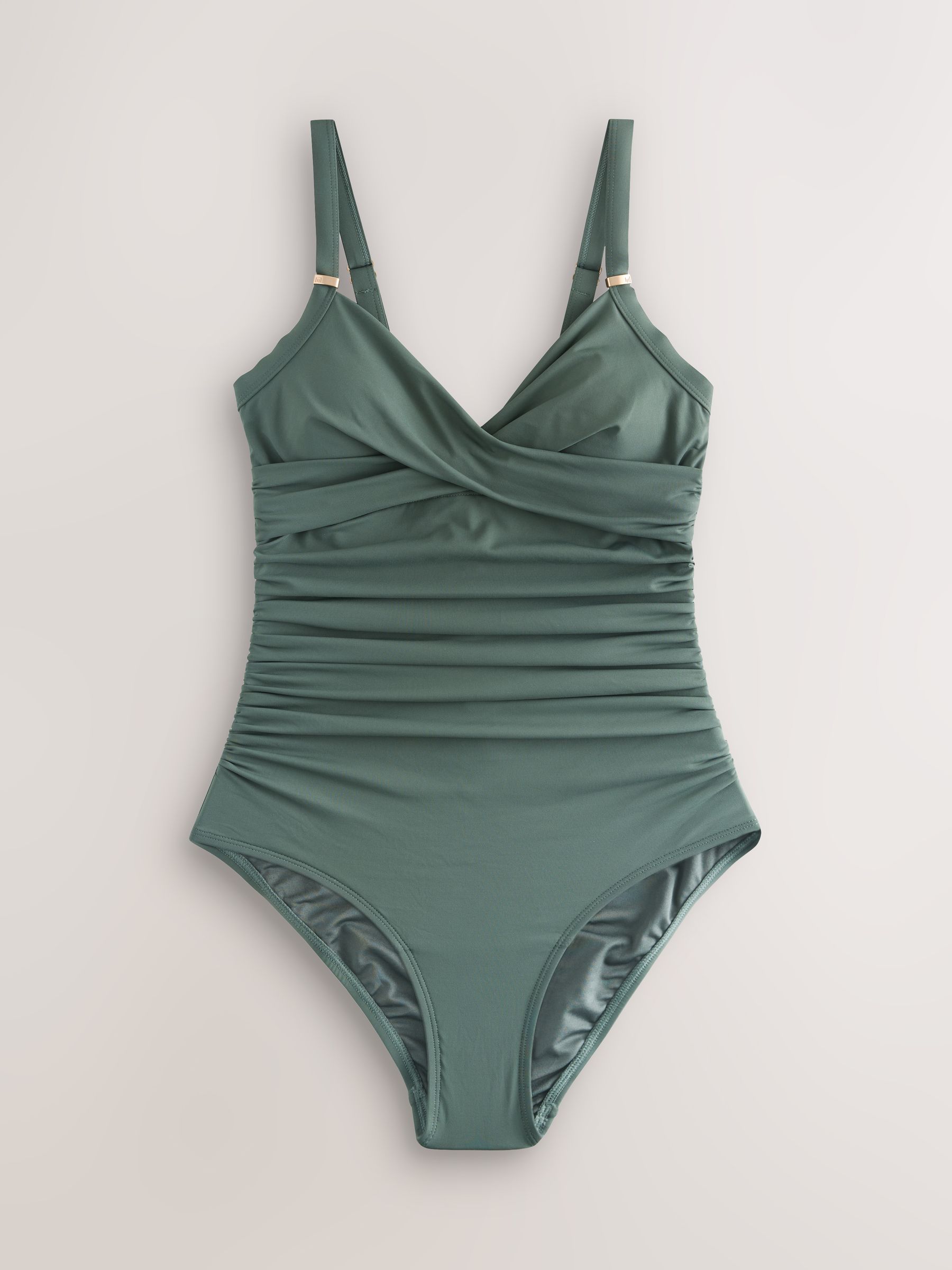 Buy Khaki Green/Cream Floral Tummy Control Swimsuits 2 Pack from the ...