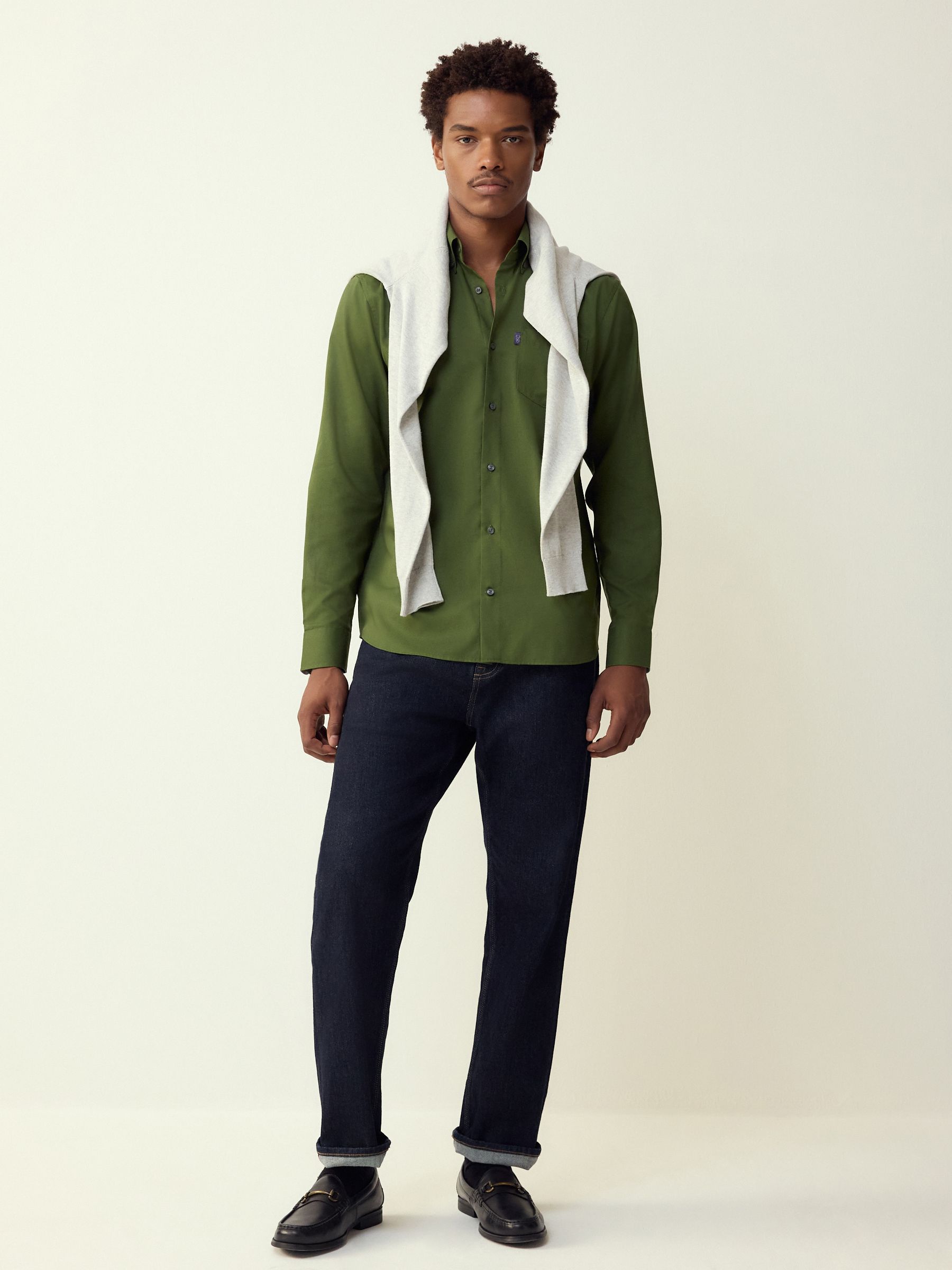 Buy Green Regular Fit Button Down Easy Iron Oxford Shirt from Next Saudi Arabia