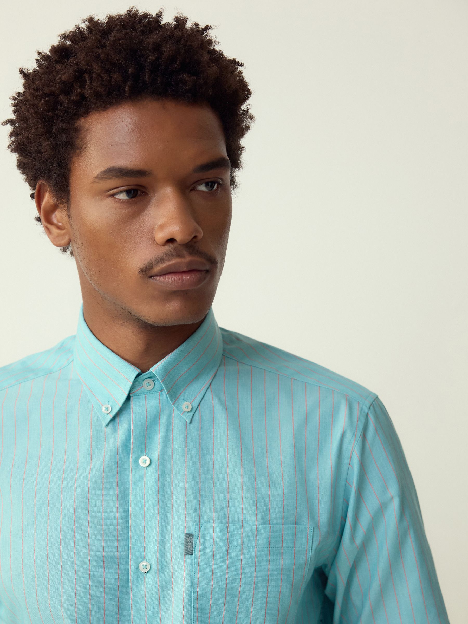 Buy Mint Green Stripe Regular Fit Easy Iron Button Down Oxford Shirt from Next Australia