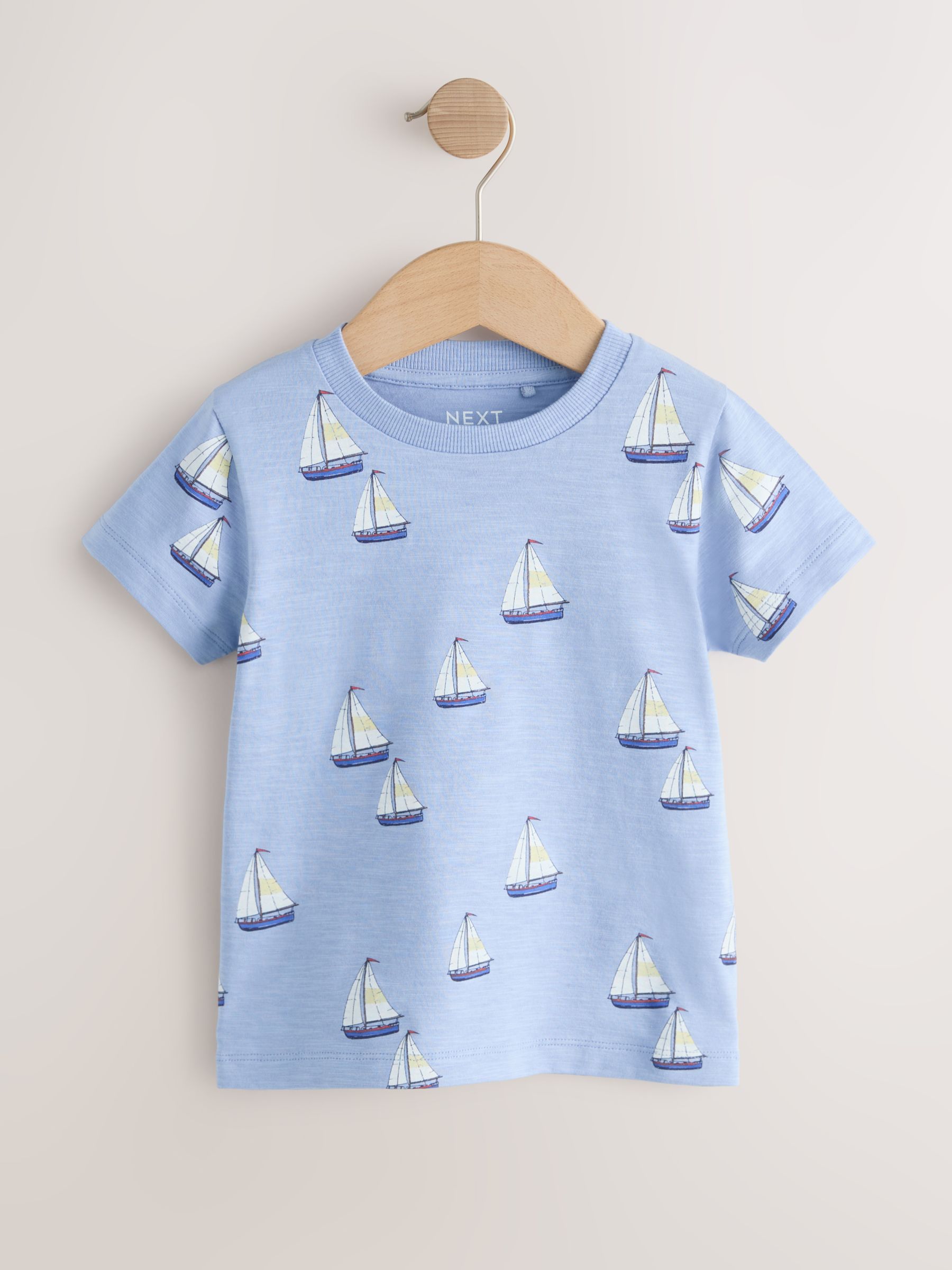Buy Blue Boat Short Sleeve All Over Graphic Print T-Shirts 3 Pack ...