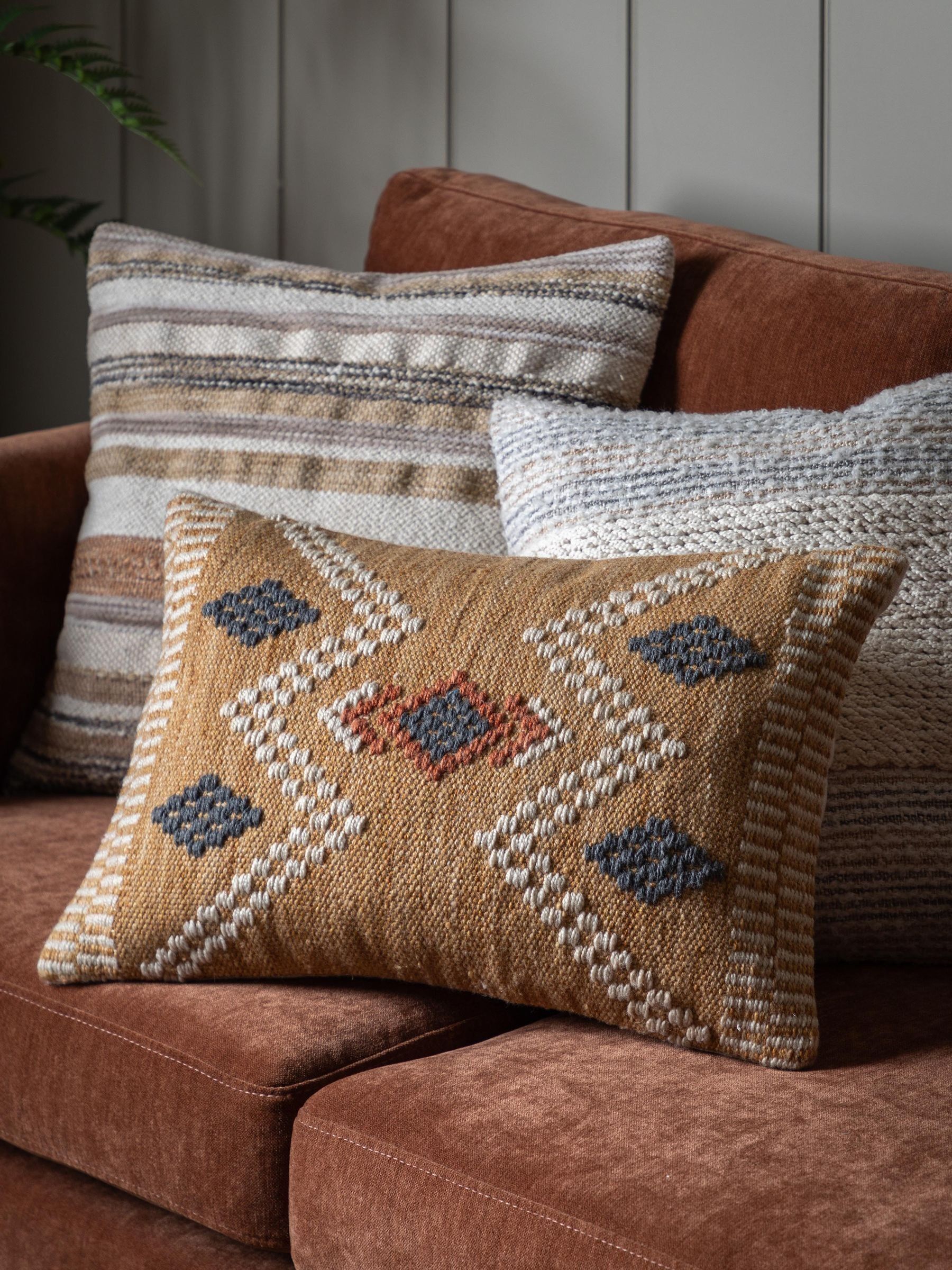 Buy Gallery Home Natural Geo Woven Cushion from the Next UK online shop
