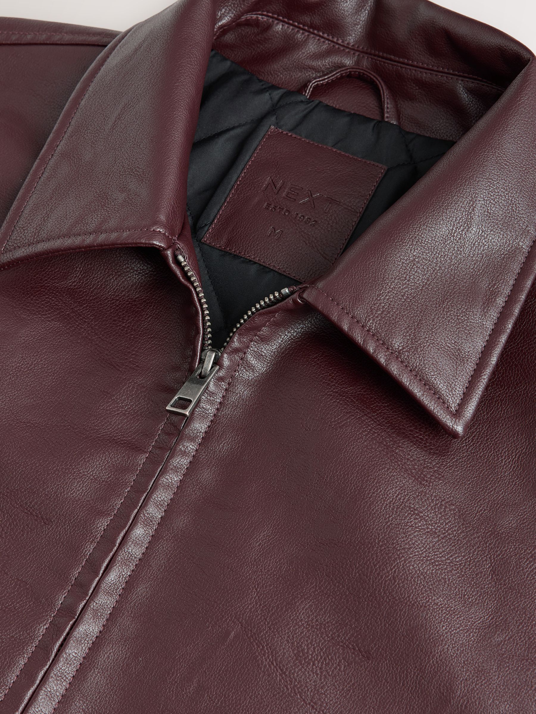 Buy Brown Faux Leather Patch Pockets Jacket from the Next UK online shop