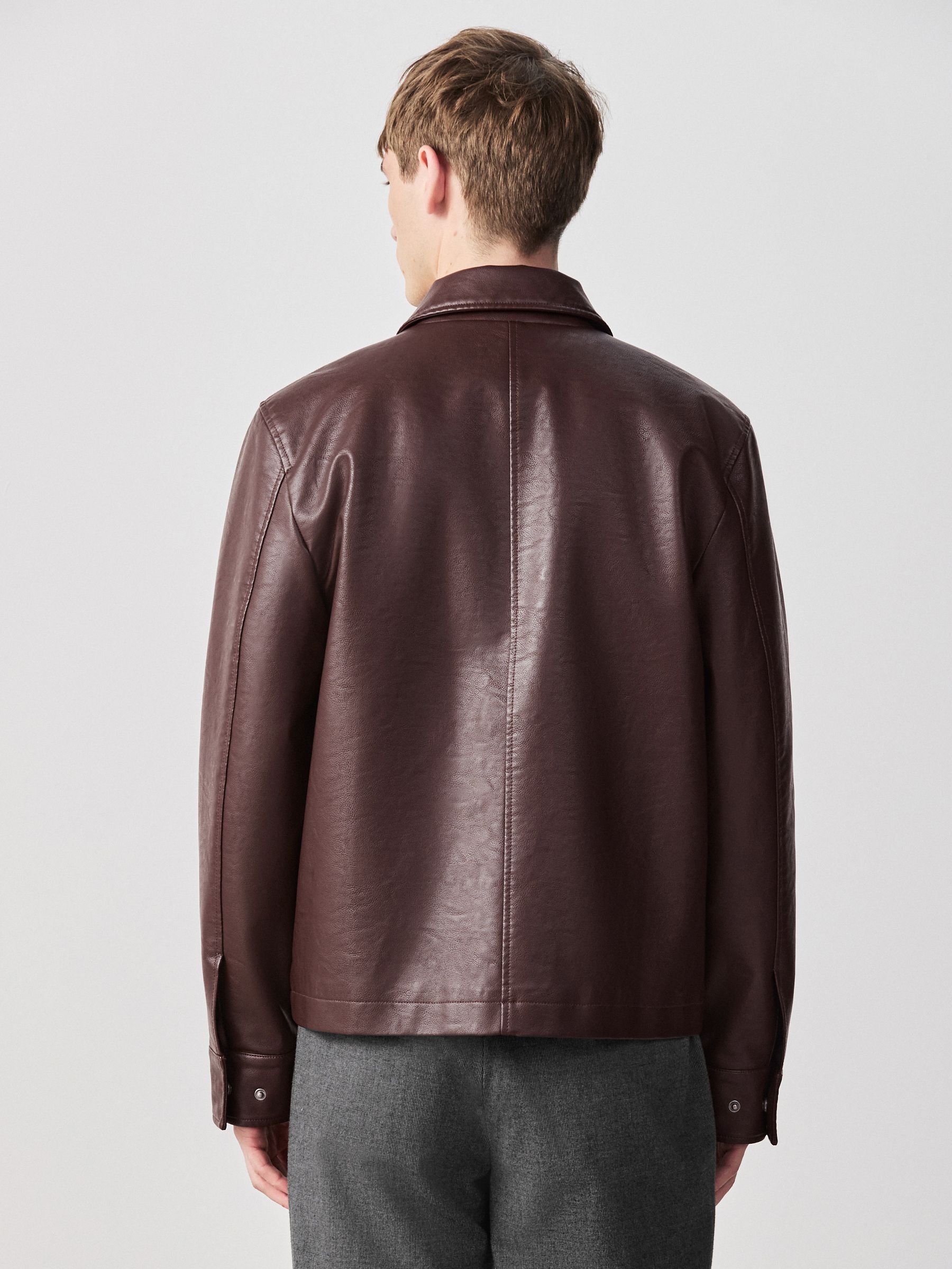 Buy Brown Faux Leather Patch Pockets Jacket from the Next UK online shop
