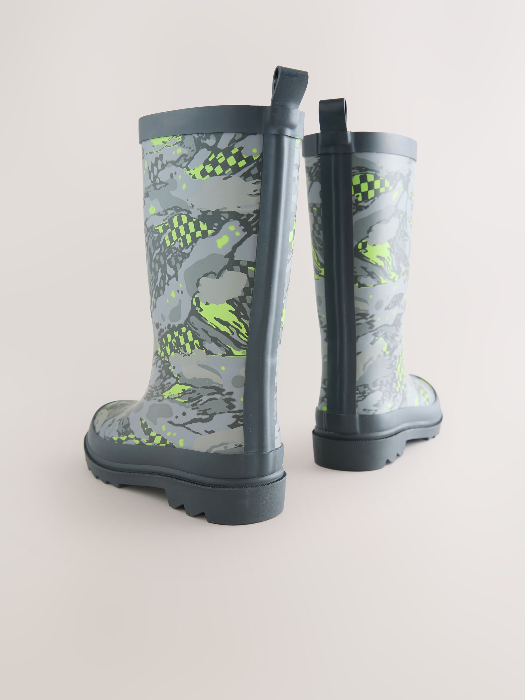 Buy Grey Printed Rubber Wellies from Next New Zealand