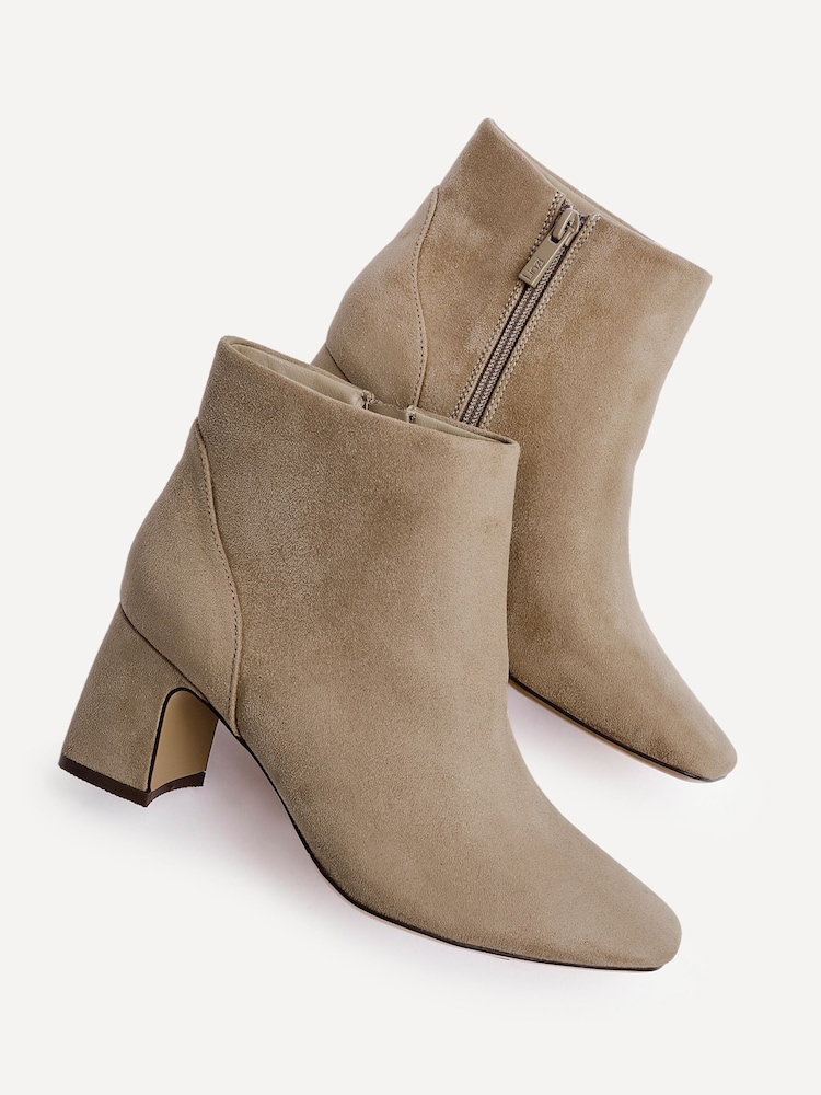 light brown heeled ankle boots