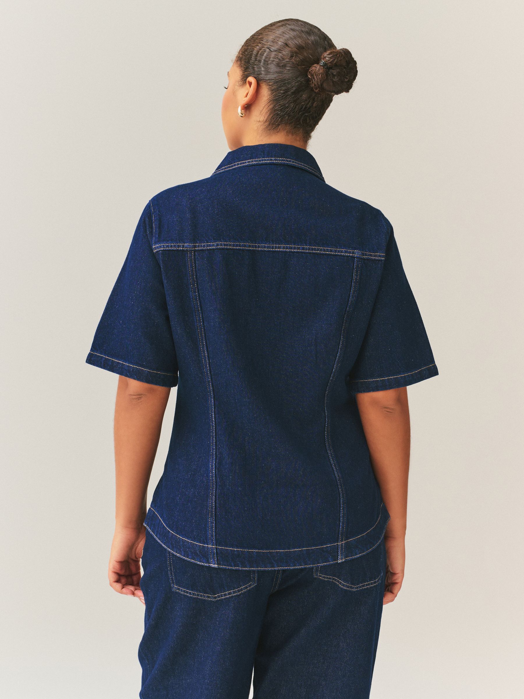 Buy Indigo Blue Fuller Bust Short Sleeve Fitted Top from the Next UK ...