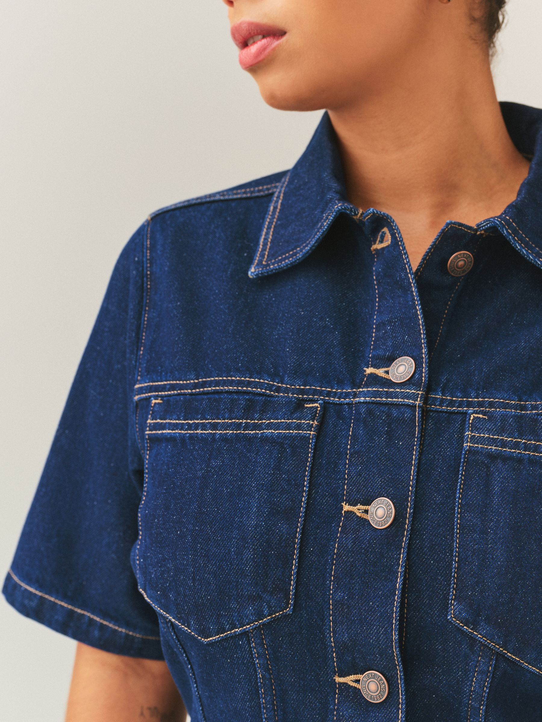 Buy Indigo Blue Fuller Bust Short Sleeve Fitted Top from the Next UK ...