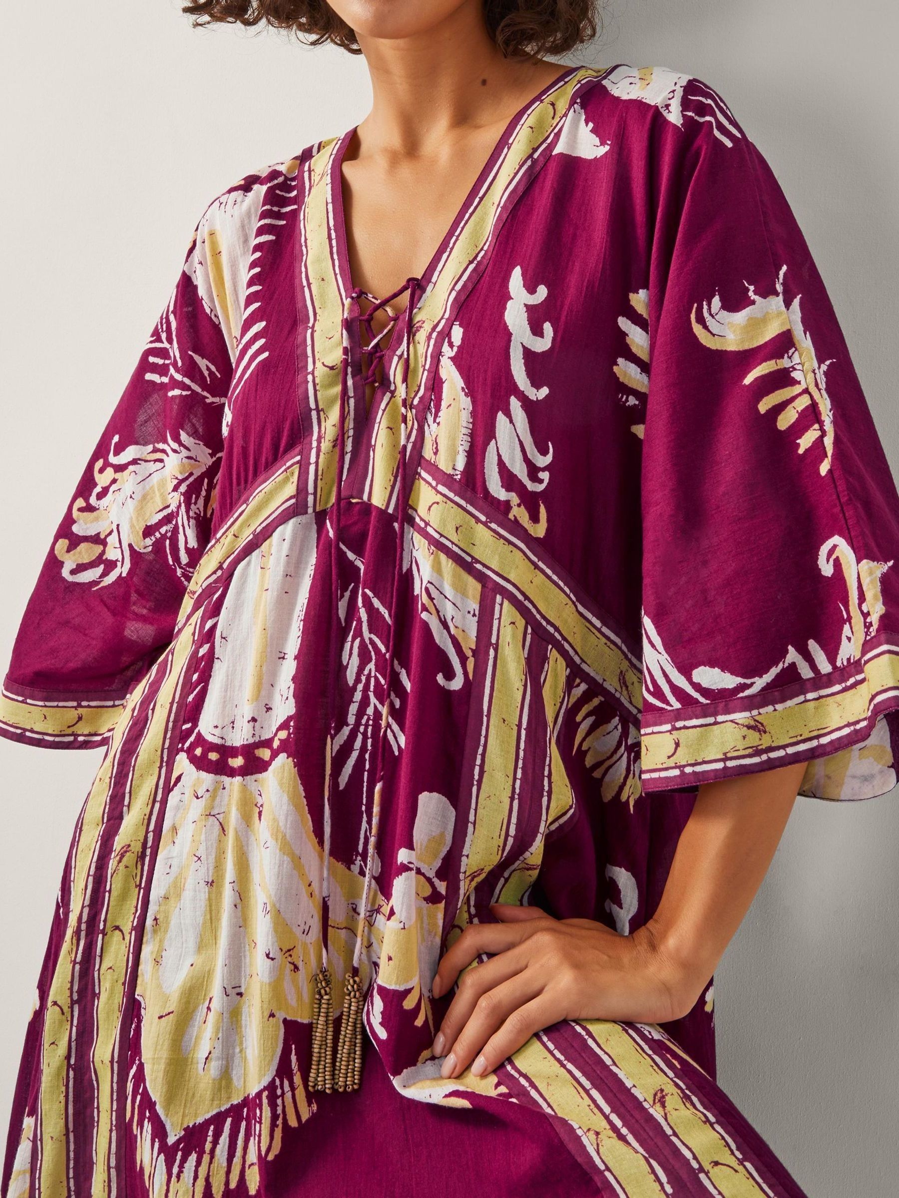 Buy Monsoon Red Amisha Kaftan Midi Dress from the Next UK online shop