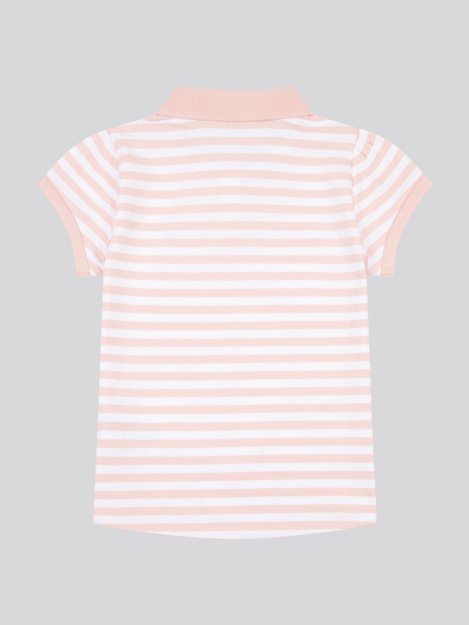 Buy U.S. Polo Assn. Pink Girls Cap Sleeve Stripe Polo Shirt from the ...