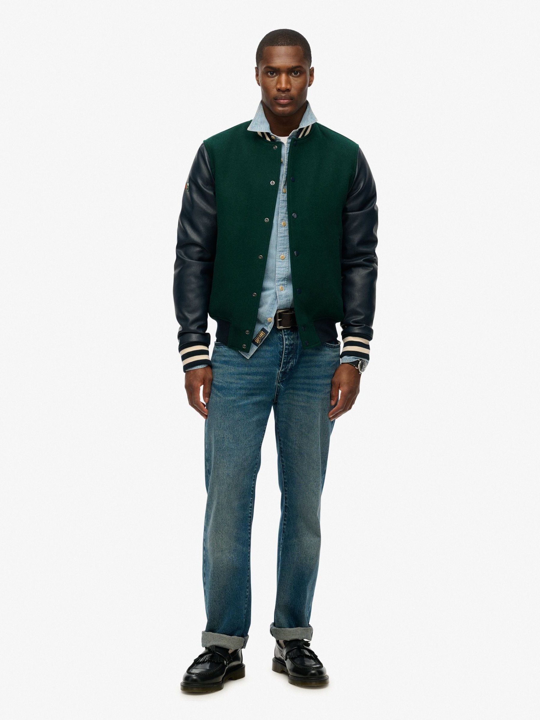 Buy Superdry Green College Bomber Jacket from Next Kuwait