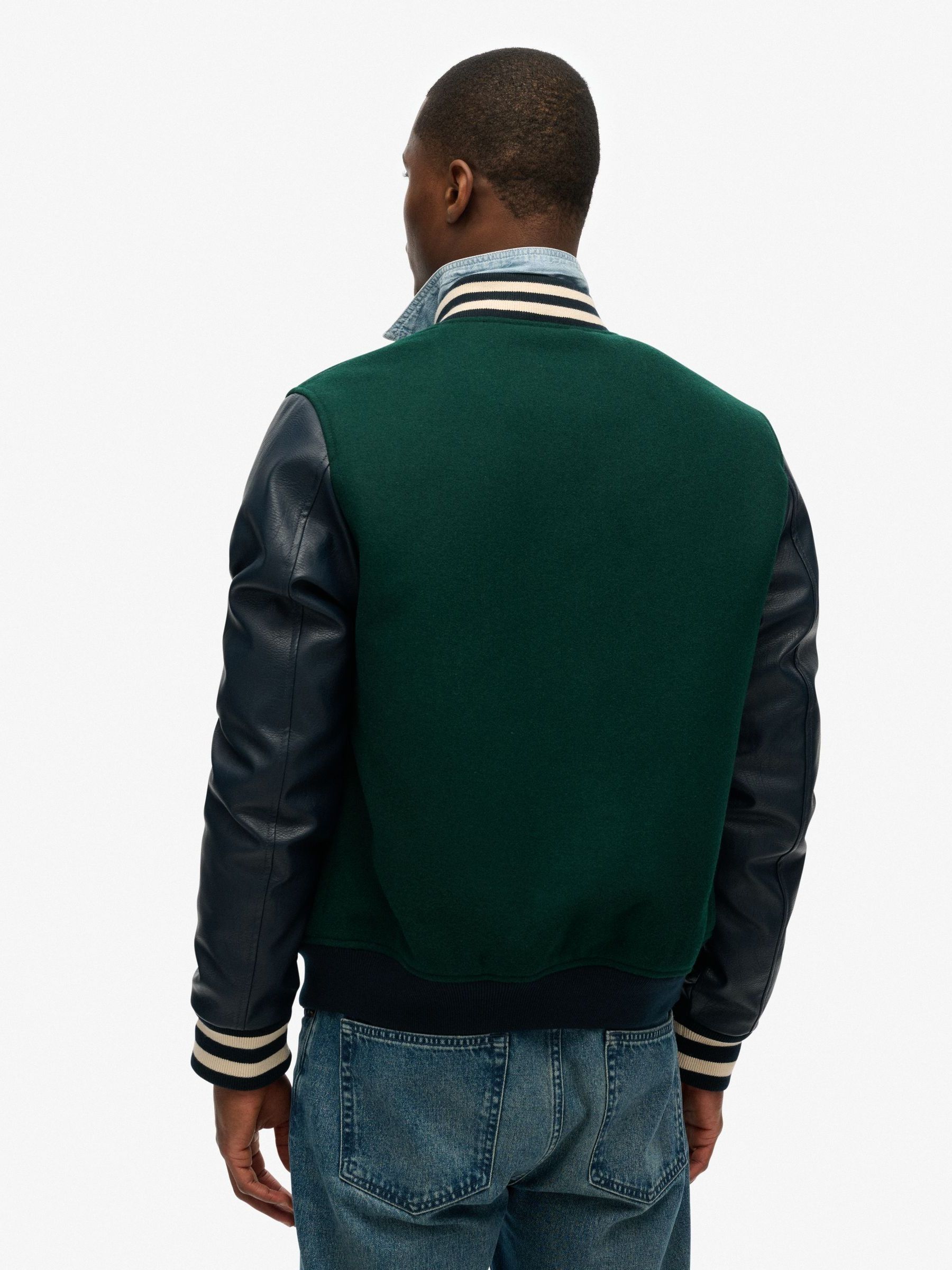 Buy Superdry Green College Bomber Jacket from Next Kuwait