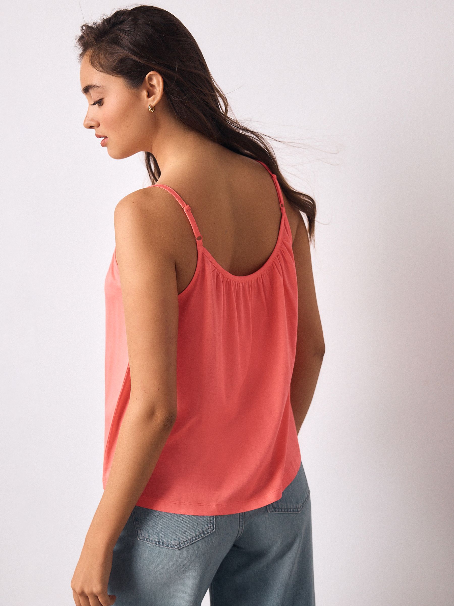 Buy Coral Pink Flowy Strappy TENCEL™ Modal Blend Vest Top from the Next ...