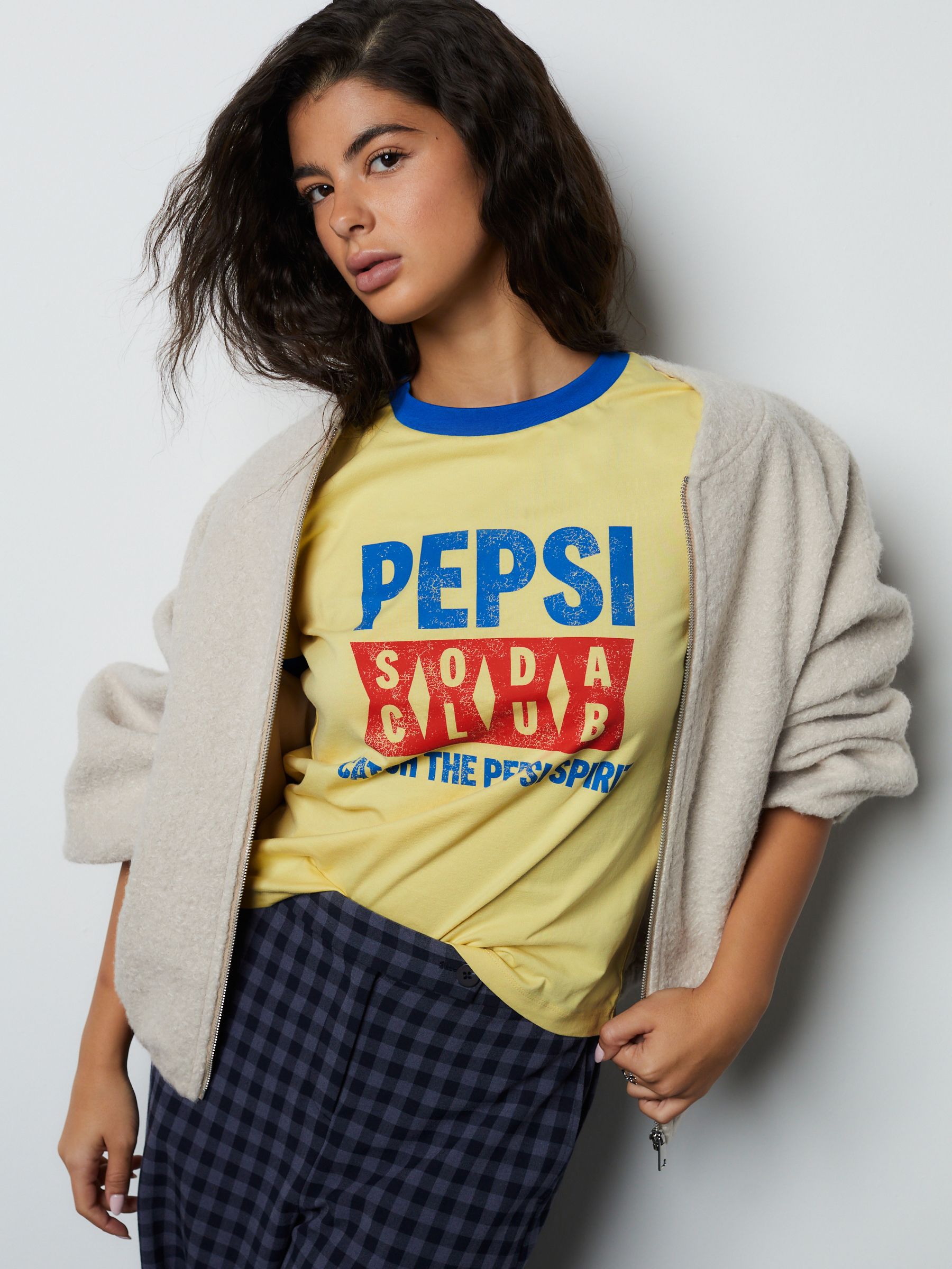 Buy Yellow Pepsi Graphic Ringer T-Shirt from the Next UK online shop
