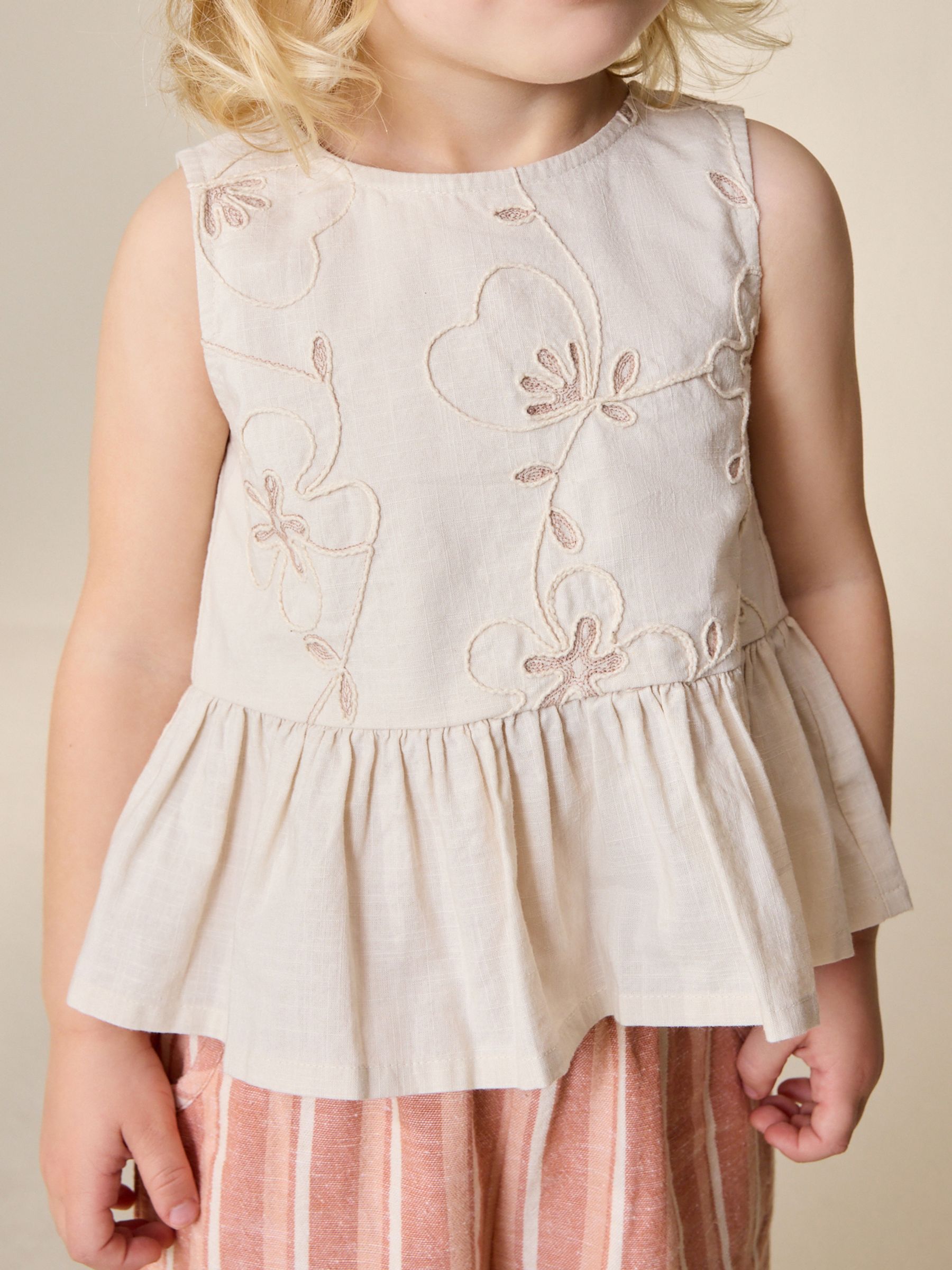 Buy Neutral Embroidered Blouse And Trousers Co-ord Set (3mths-8yrs ...