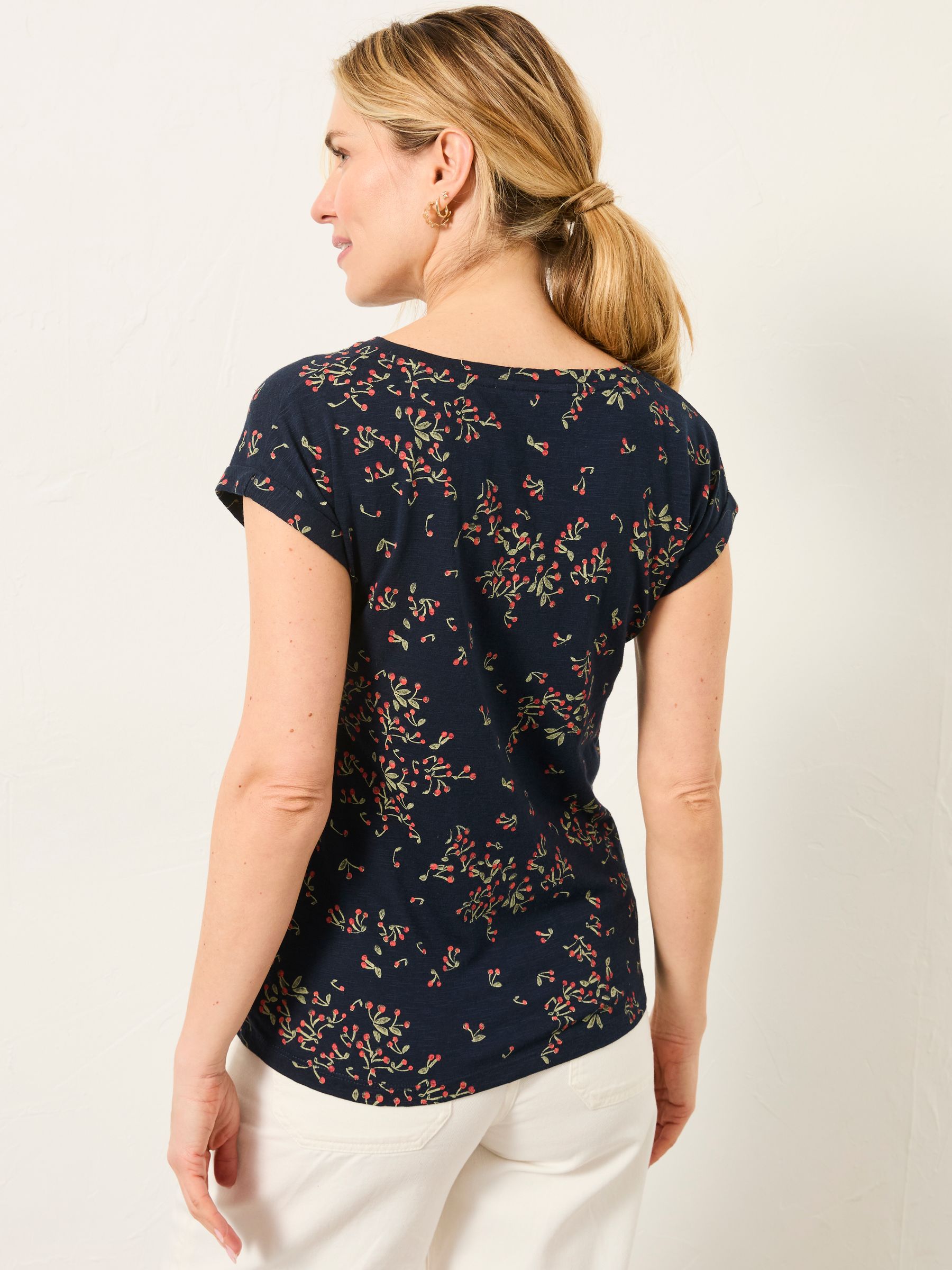 Buy FatFace Ivy Navy Blue Cherries T Shirt from the Next UK online shop