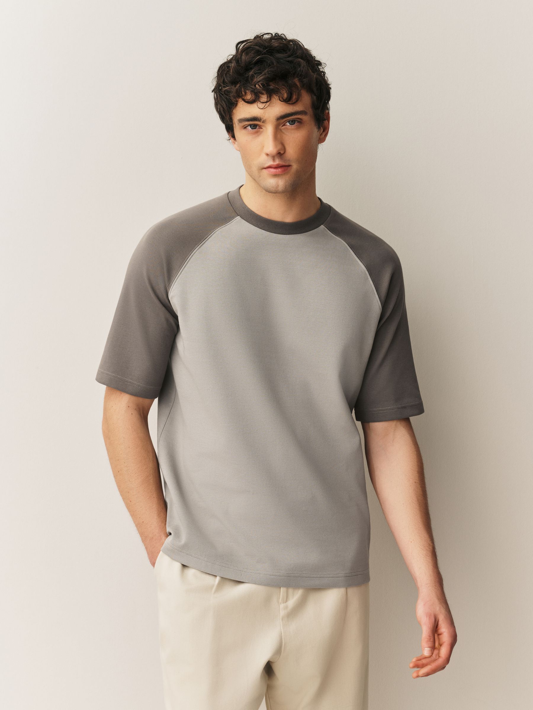 Buy Neutral Raglan Regular Fit Motionflex Soft Heavyweight T-Shirt from ...