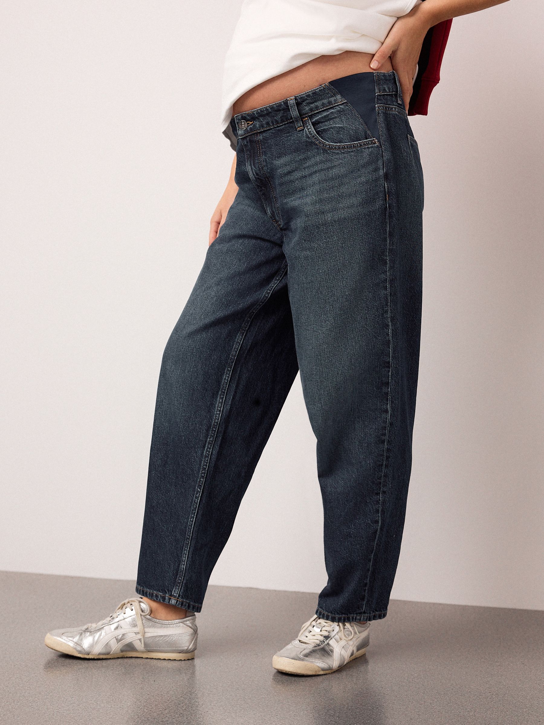 Buy Indigo - Maternity Barrel Denim Jeans from Next Israel