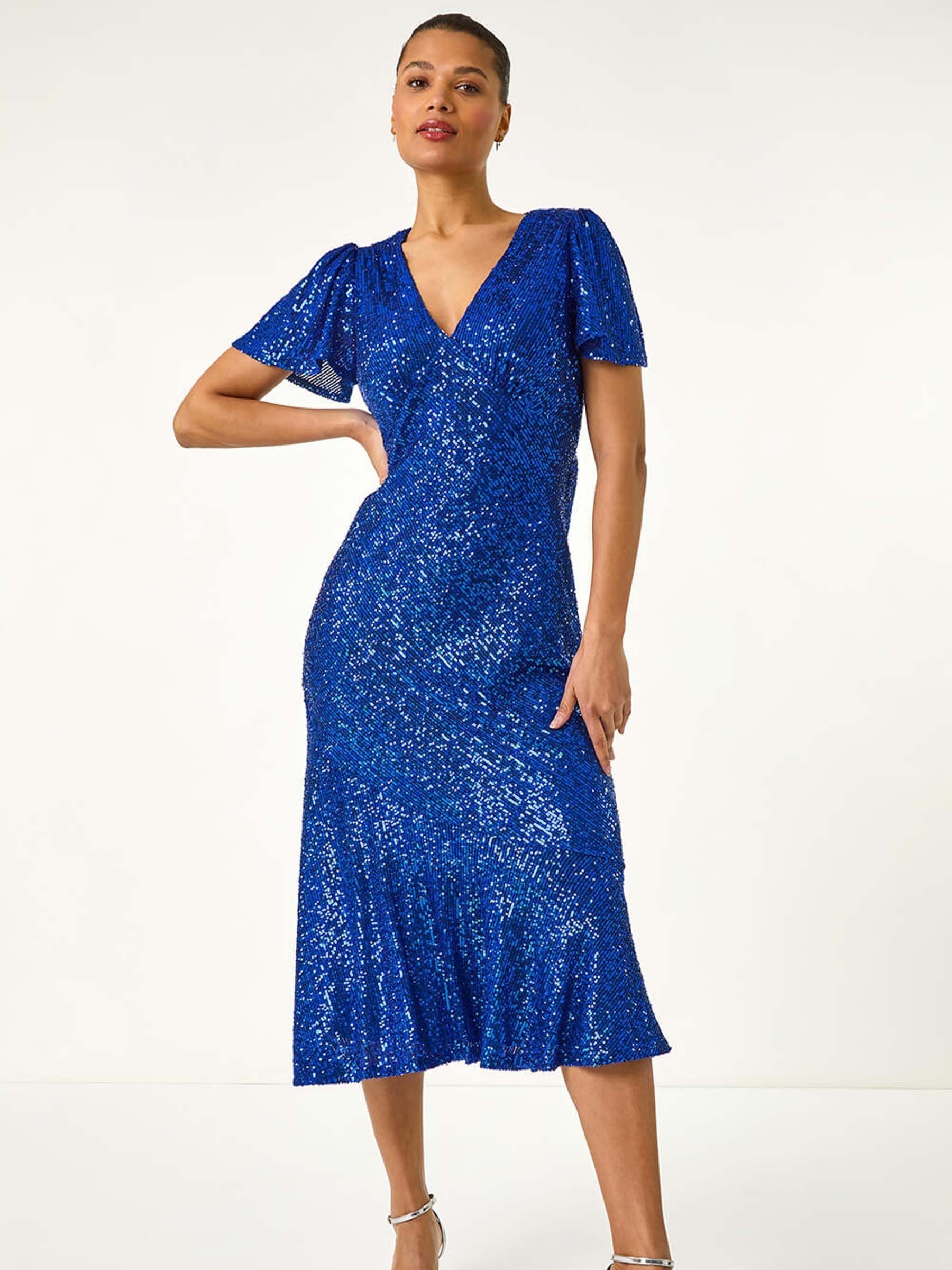 Buy Roman Blue Sequin Midi Dress from the Next UK online shop