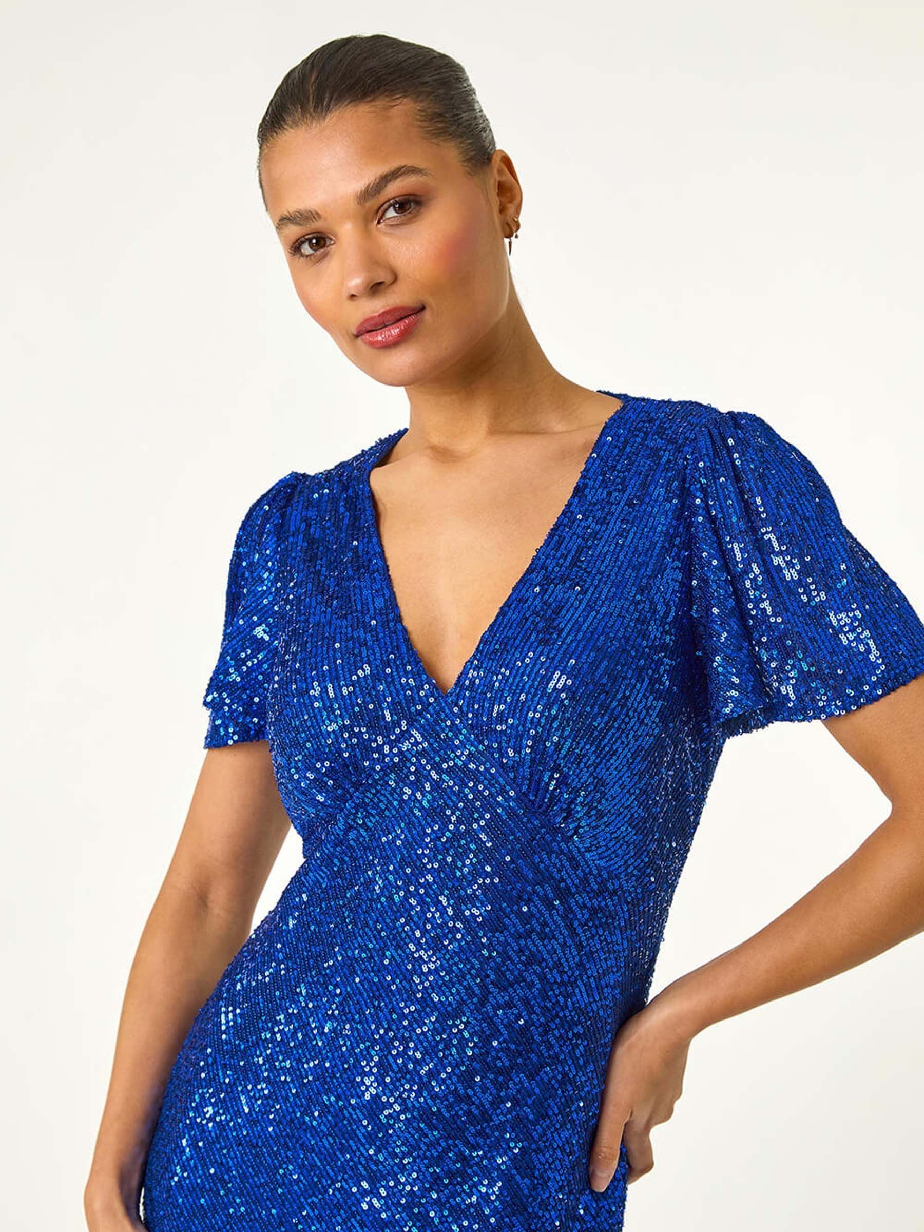 Buy Roman Blue Sequin Midi Dress from the Next UK online shop