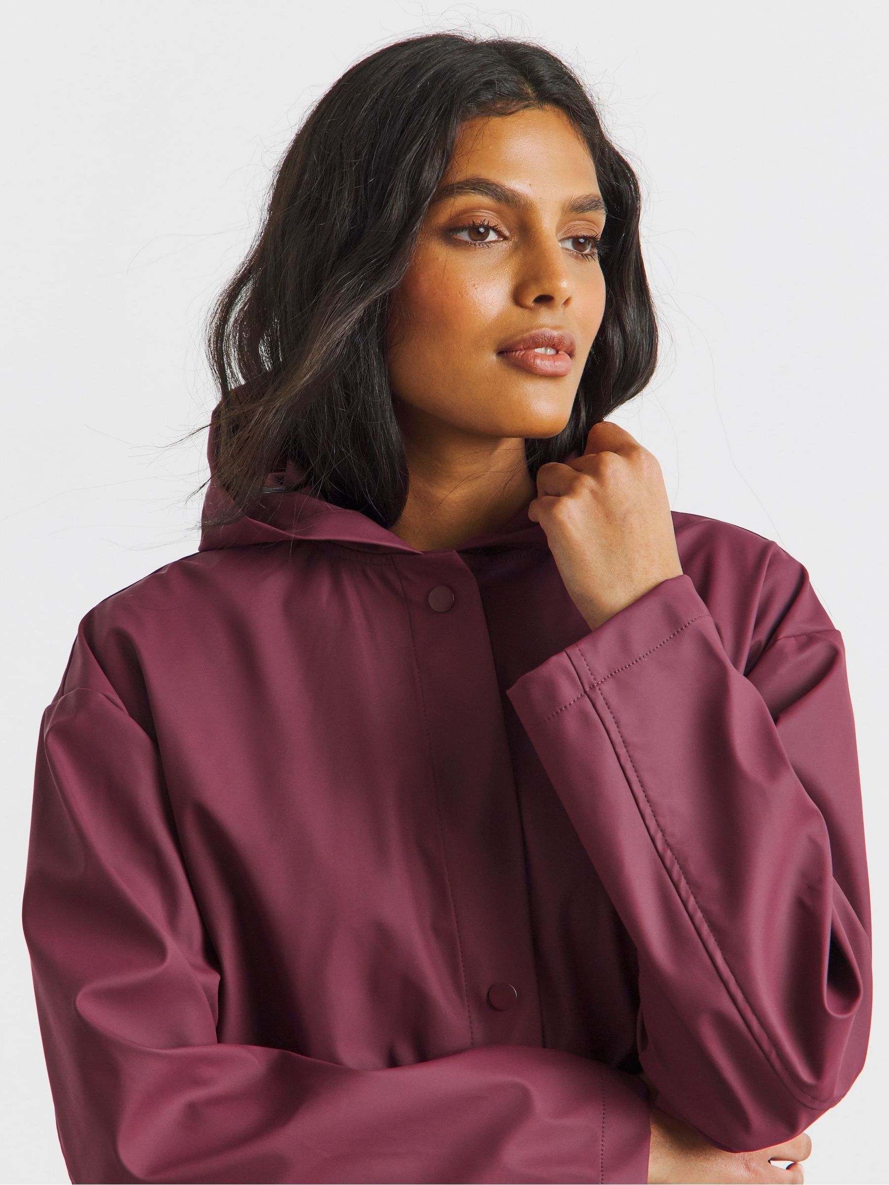 Buy Simply Be Burgundy Red Short Rubberised Raincoat from the Next UK ...