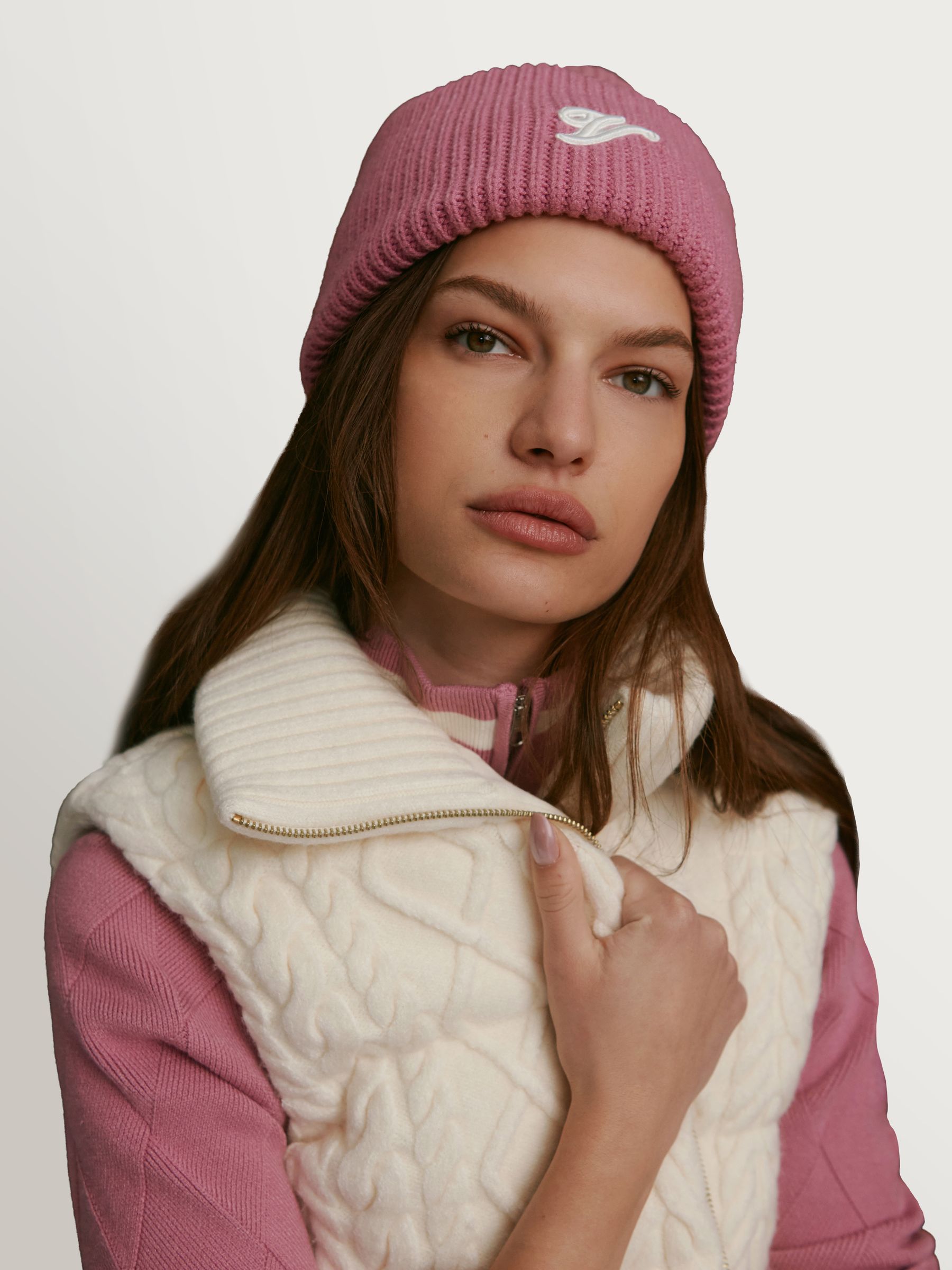 Varley Egret Irina Cable Knit Gilet | Seasons