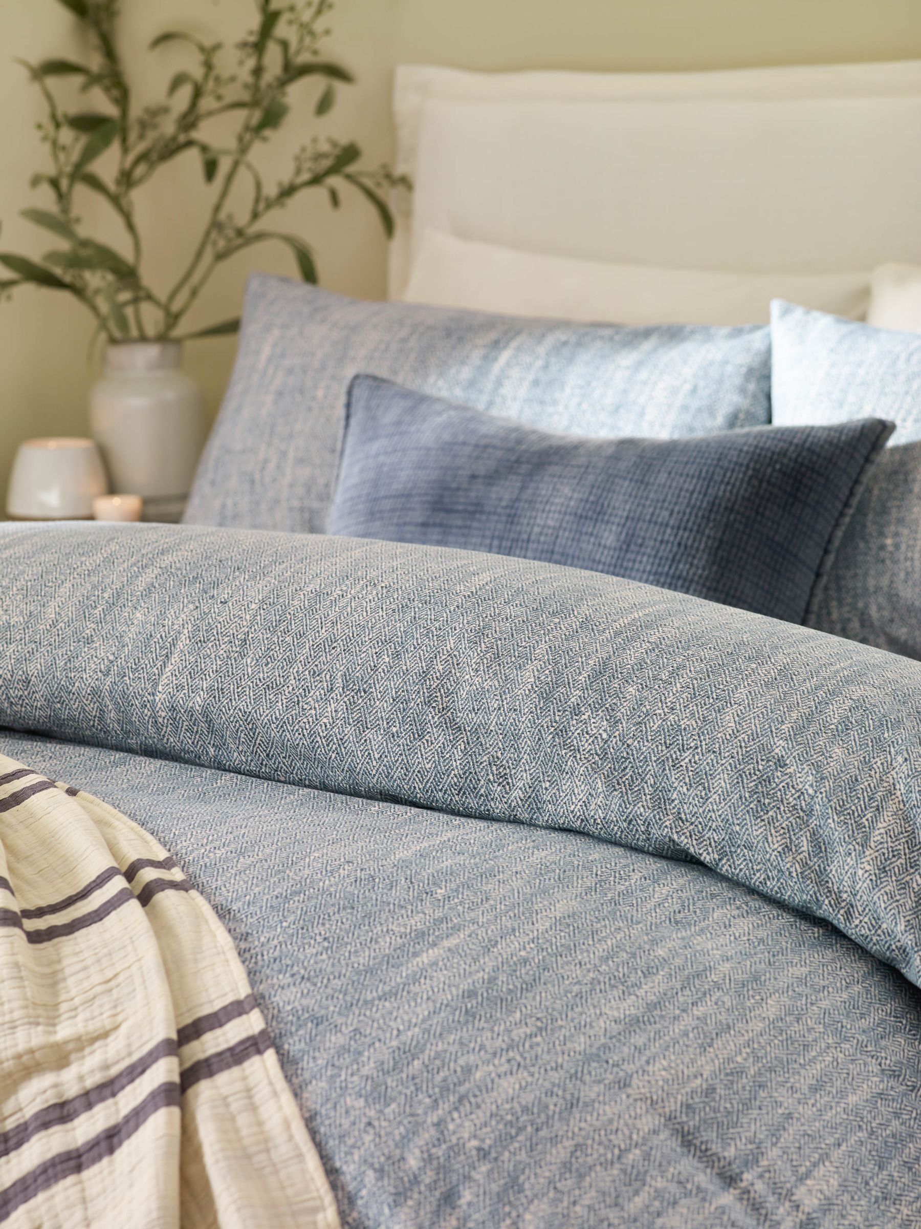Buy Yard Blue Harris Brushed Cotton Duvet Cover Set from Next Australia