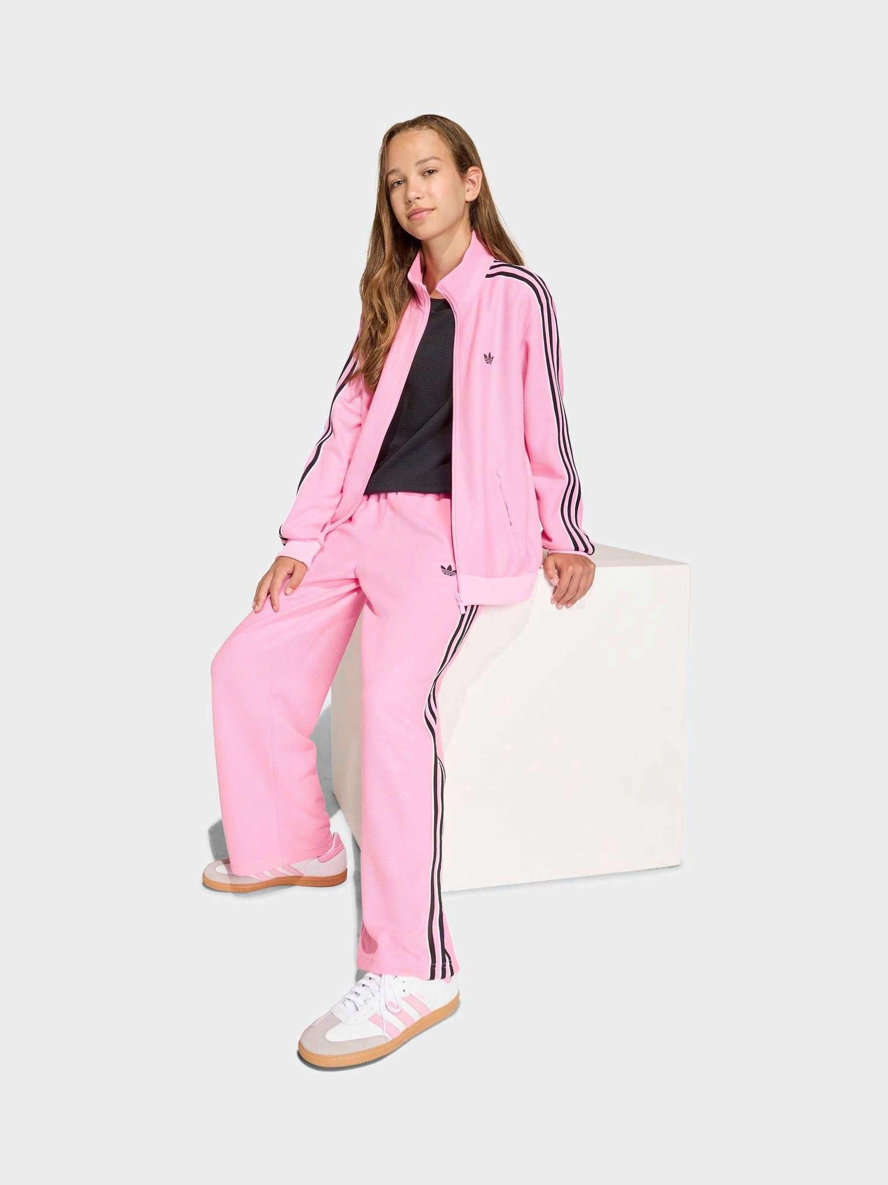 Buy adidas Originals Pink Firebird Loose Double Knit Trousers from Next ...