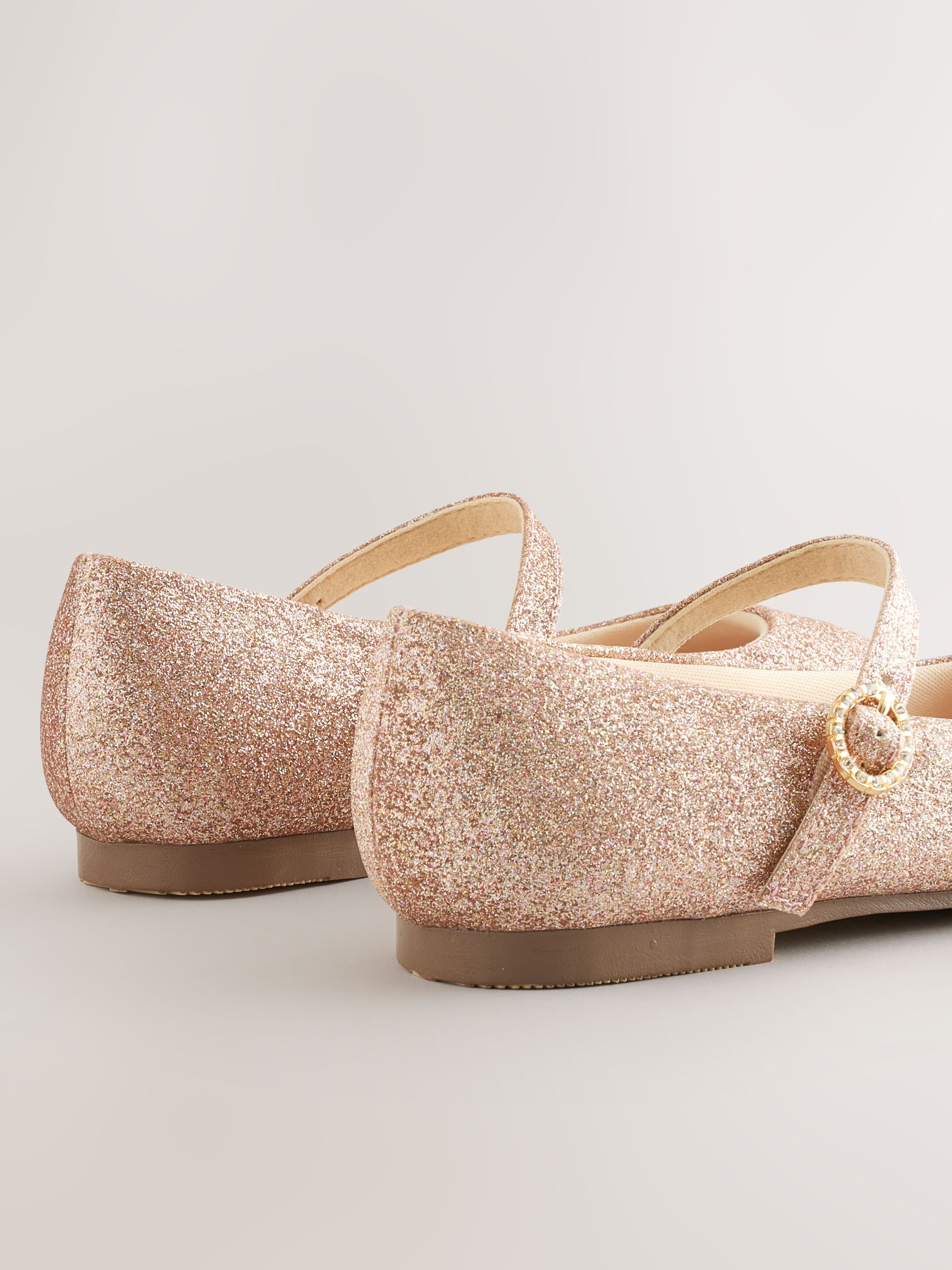 Buy Rose Gold Glitter Wide Fit (G) Mary Jane Occasion Shoes from Next ...
