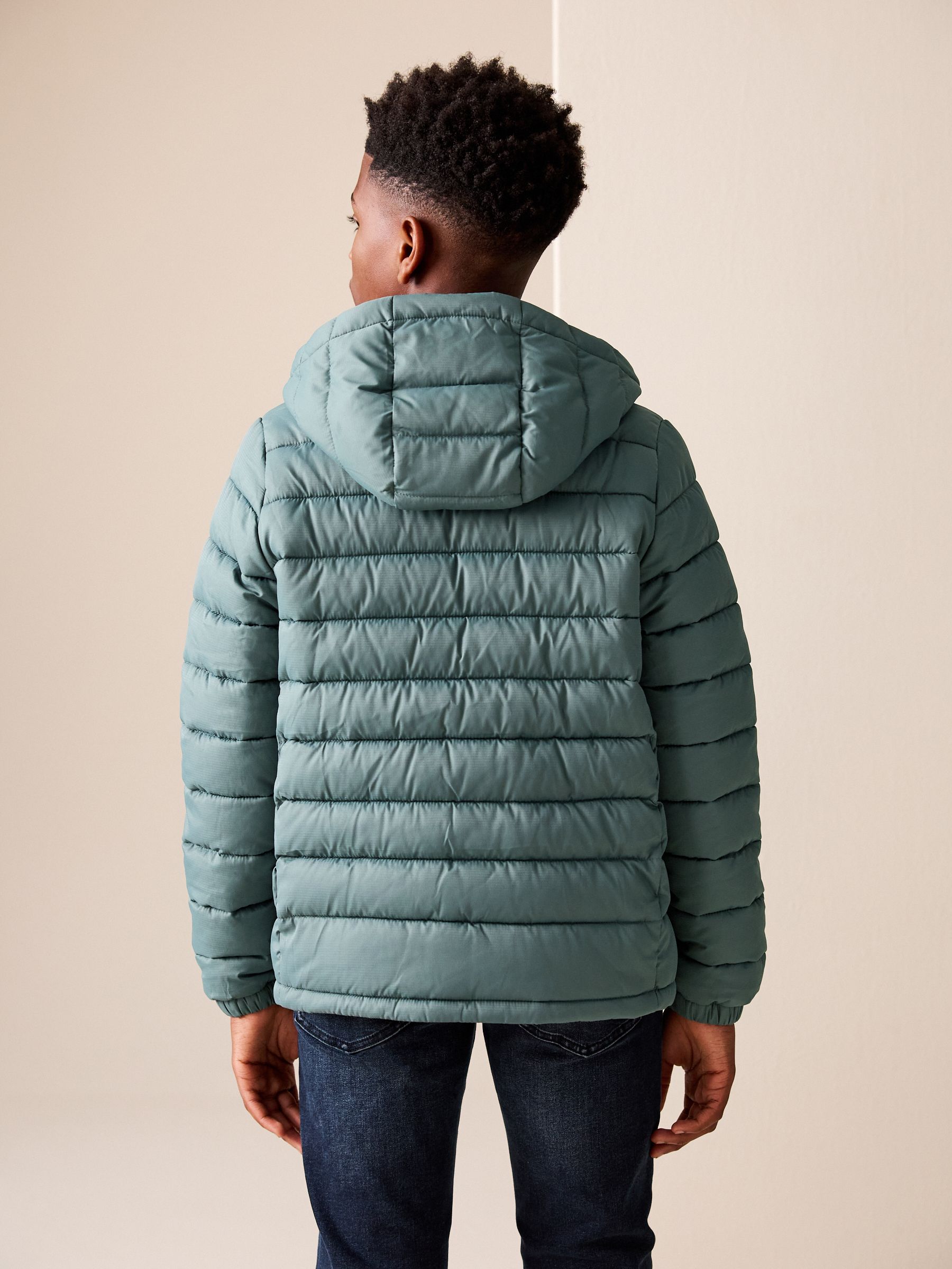 Buy Green Quilted Midweight Hooded Jacket (3-16yrs) from Next Israel
