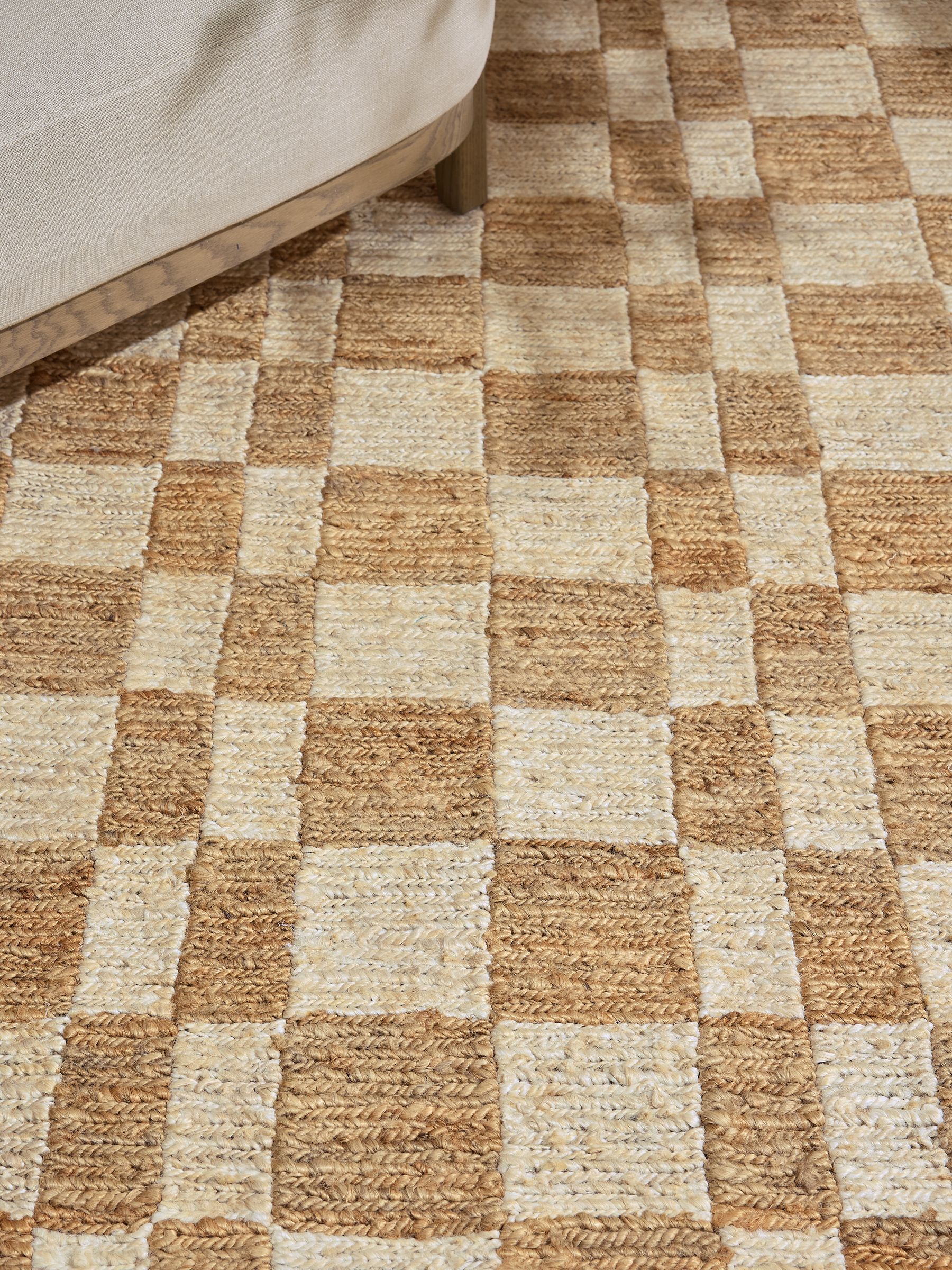 Buy Natural N. Premium Jute Checkerboard Rug from the Next UK online shop