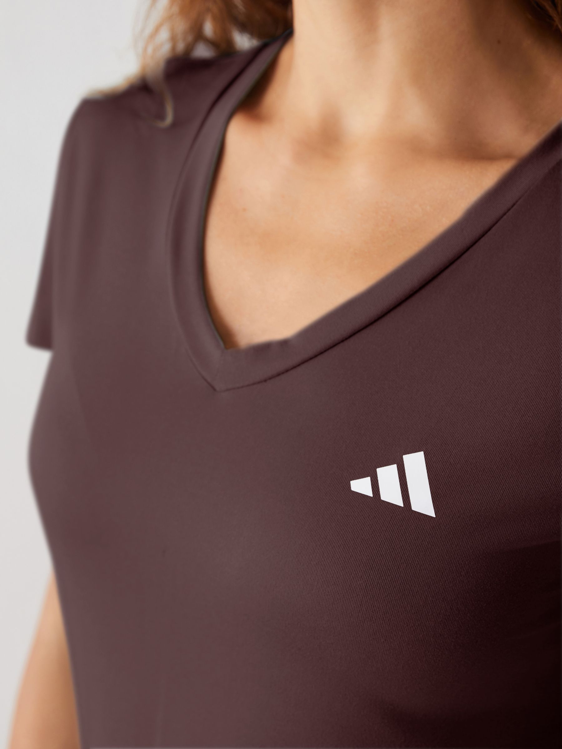 Buy adidas Brown Workout Essentials V-Neck T-Shirt from the Next UK ...