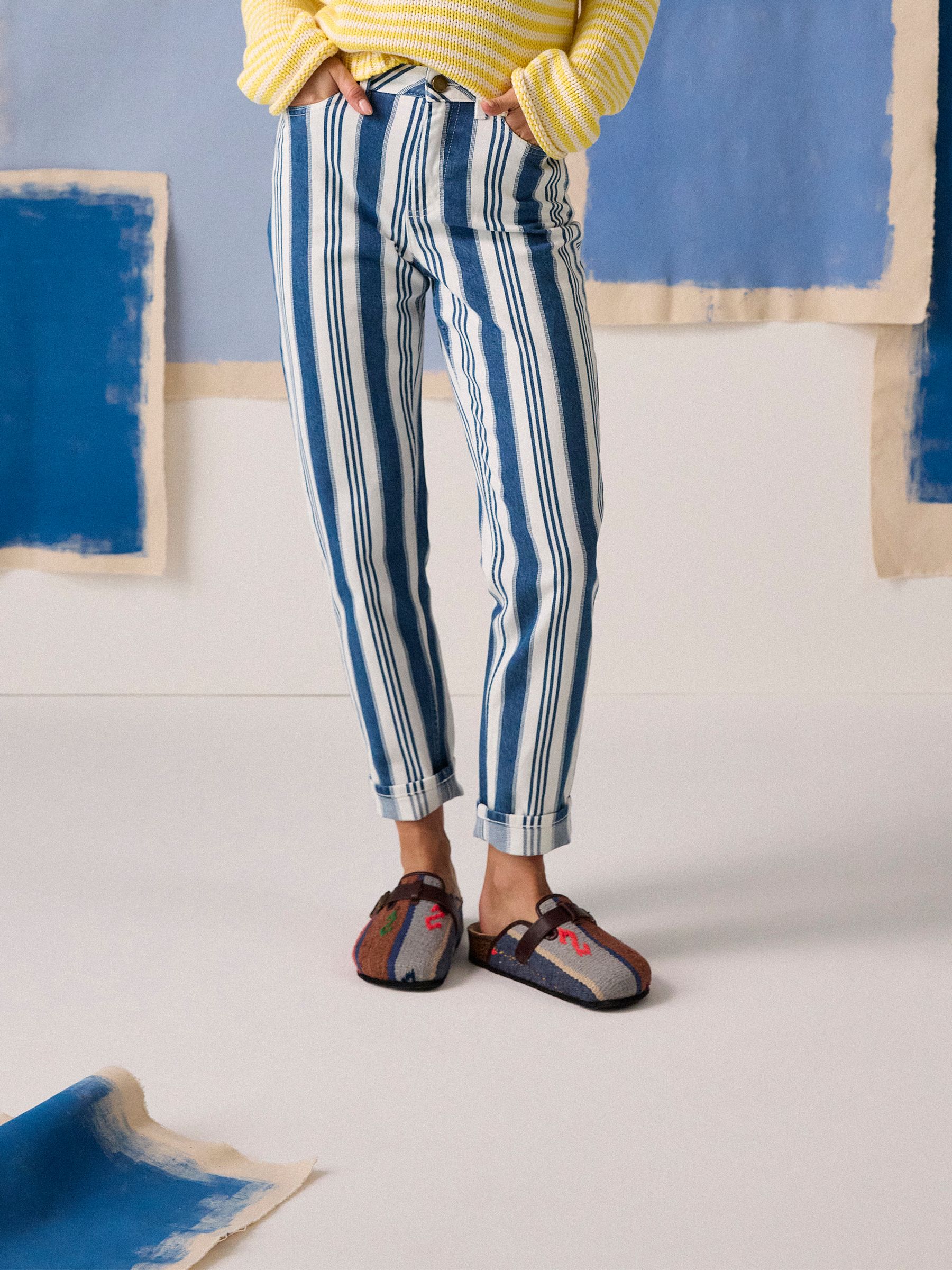 Buy Joules Blue Varigated Stripe Straight Fit Mid Rise Jeans from Next USA