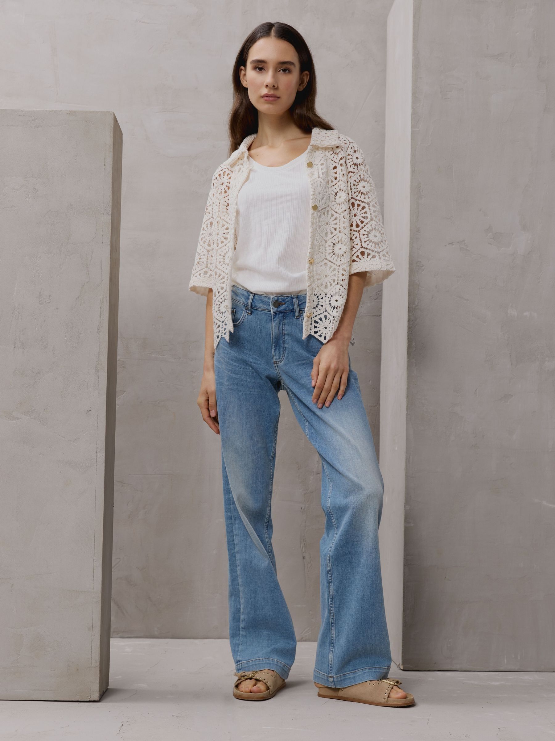 Buy Smith & Soul Blue Sina Wide Leg Jeans from the Next UK online shop