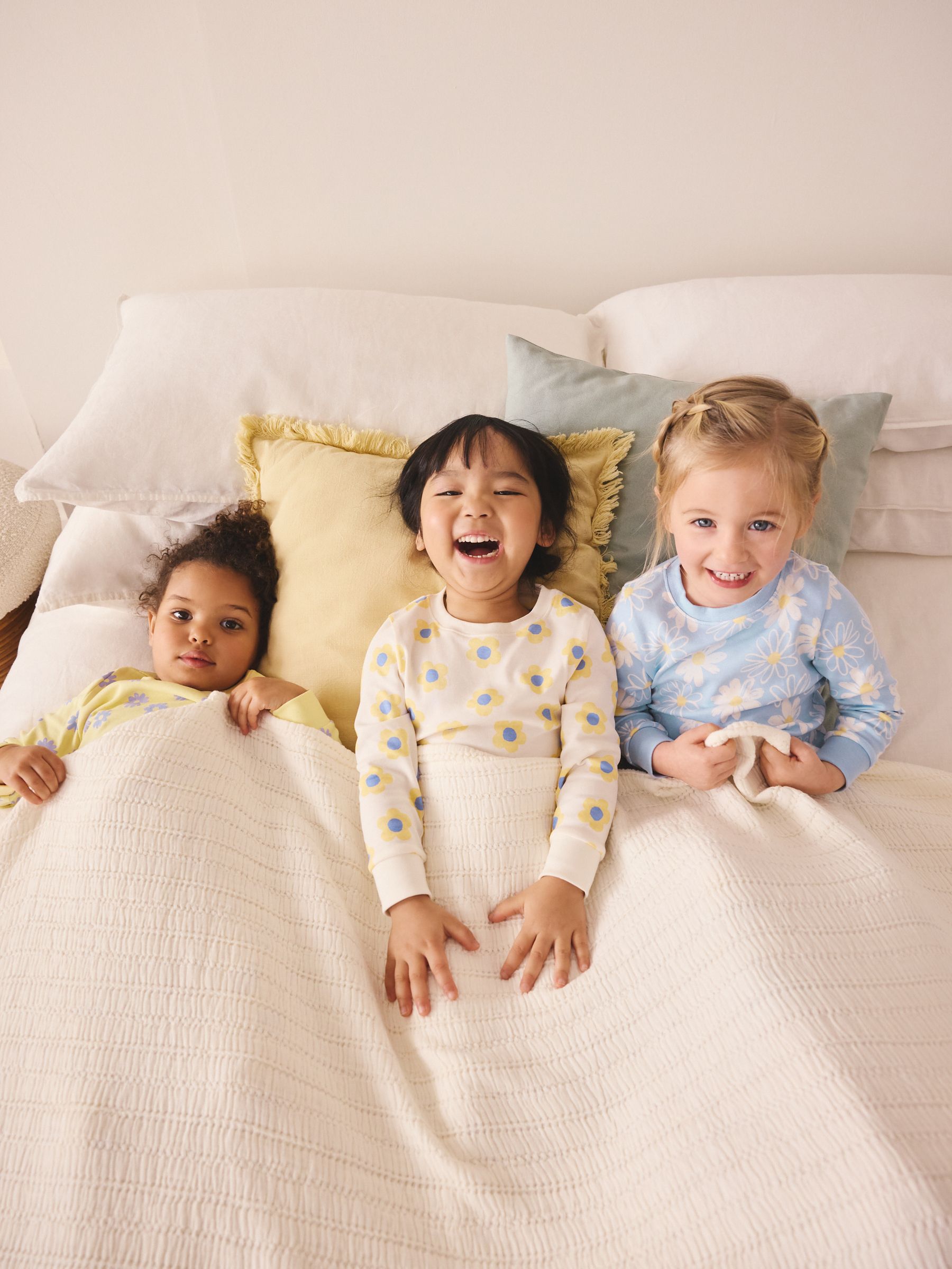 Buy Yellow/Blue Daisy snuggle pyjama 3 pack (9mths-12yrs) from Next ...