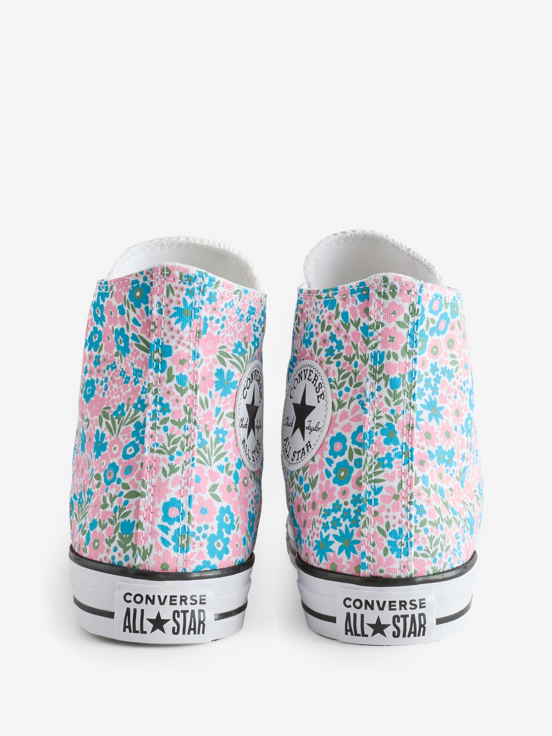 Buy Converse Pink/Blue Chuck Taylor High All Over Mini Flowers Trainers ...