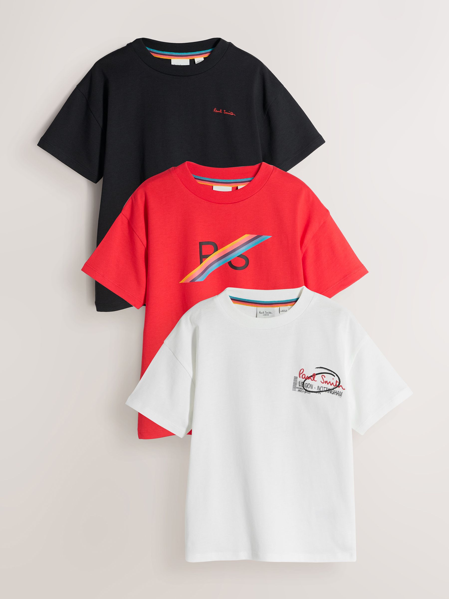 Buy Paul Smith Junior Red/Black/White Graphic T-Shirts 3 Pack from Next USA