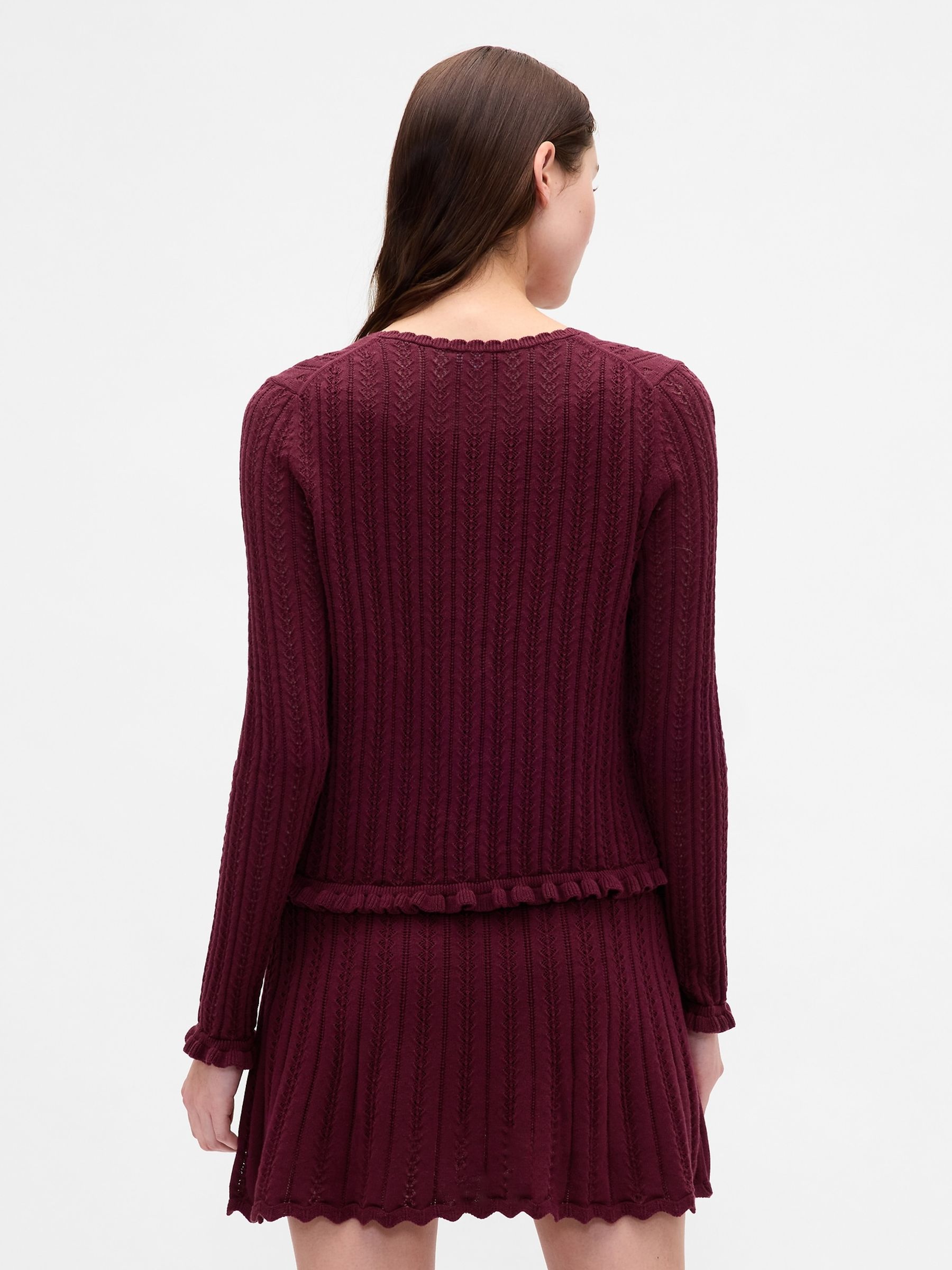 Buy Gap Burgundy Red Pointelle Cardigan from the Next UK online shop