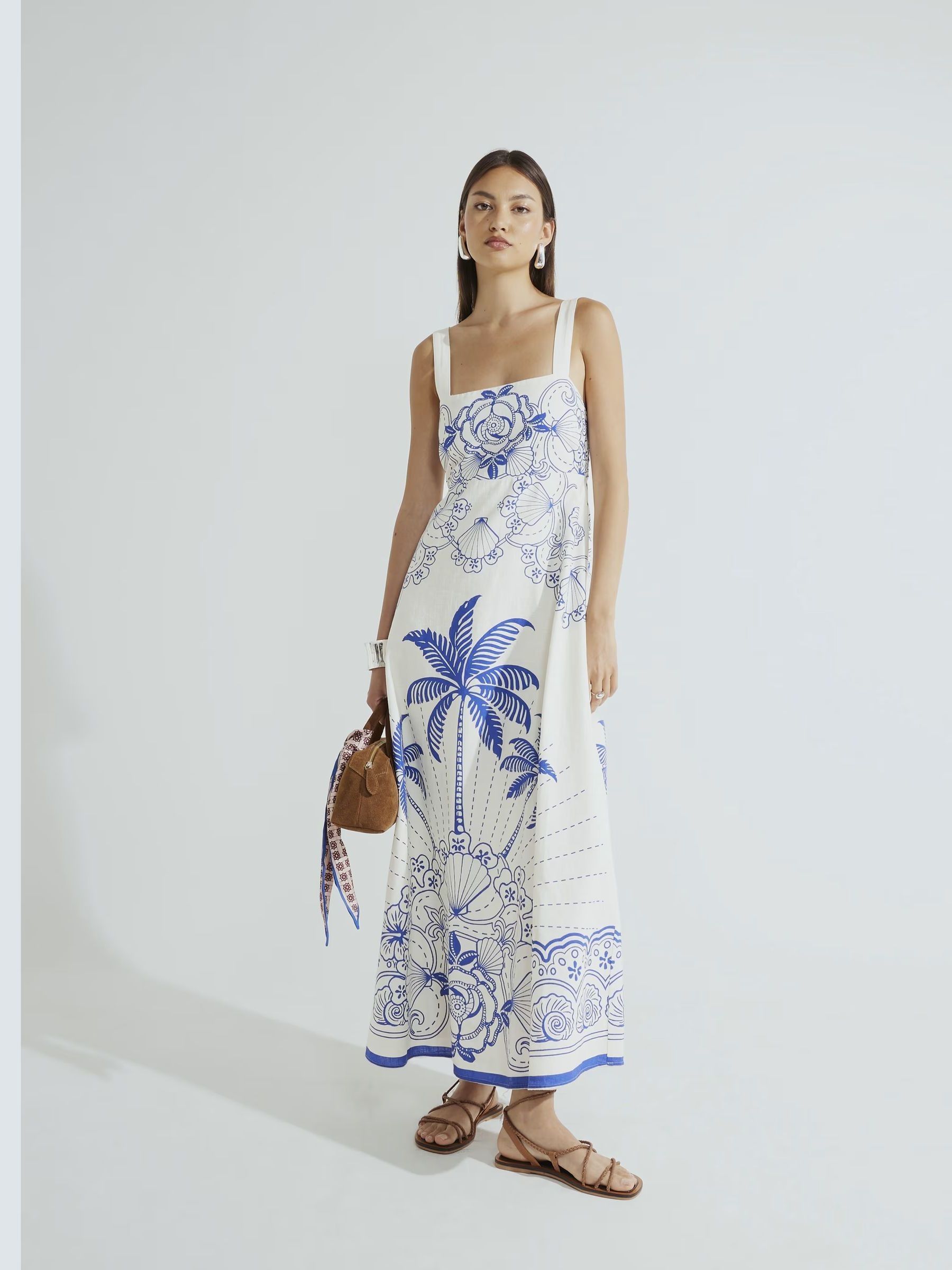 Buy River Island Blue Palm Printed Maxi Dress from Next Canada