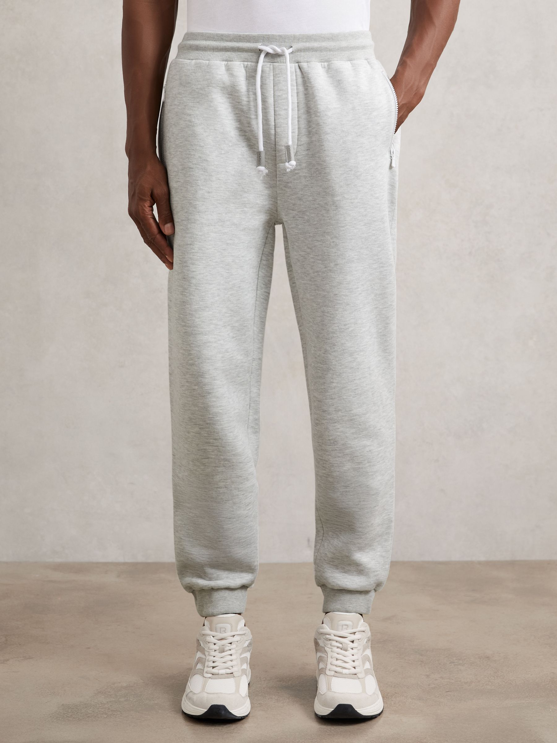 Buy Reiss Grey Finch Cotton-Blend Drawstring Joggers from the Next UK ...