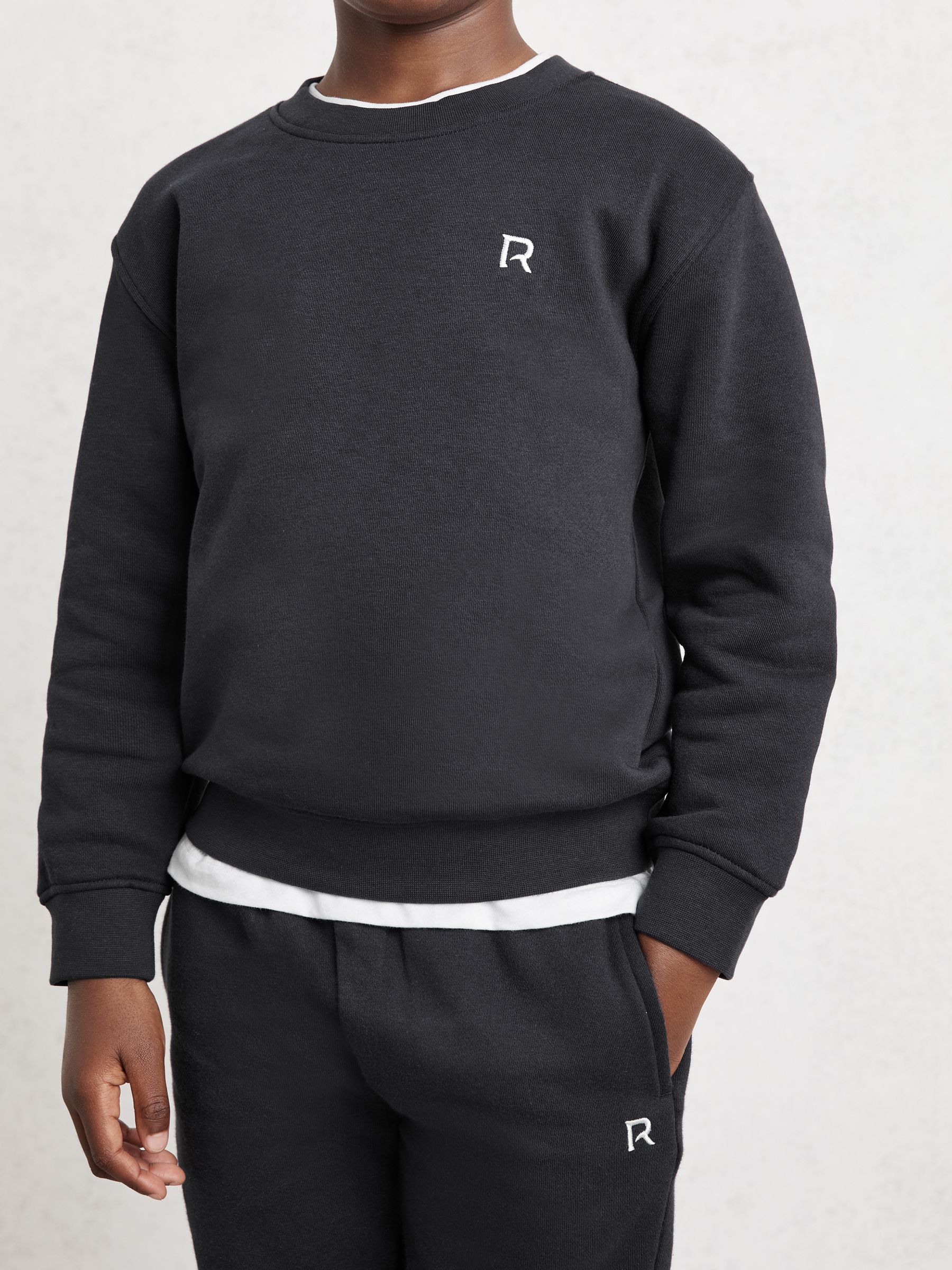 Buy Reiss Navy Avery 3-9 yrs Logo Sweatshirt and Joggers Set Cotton ...