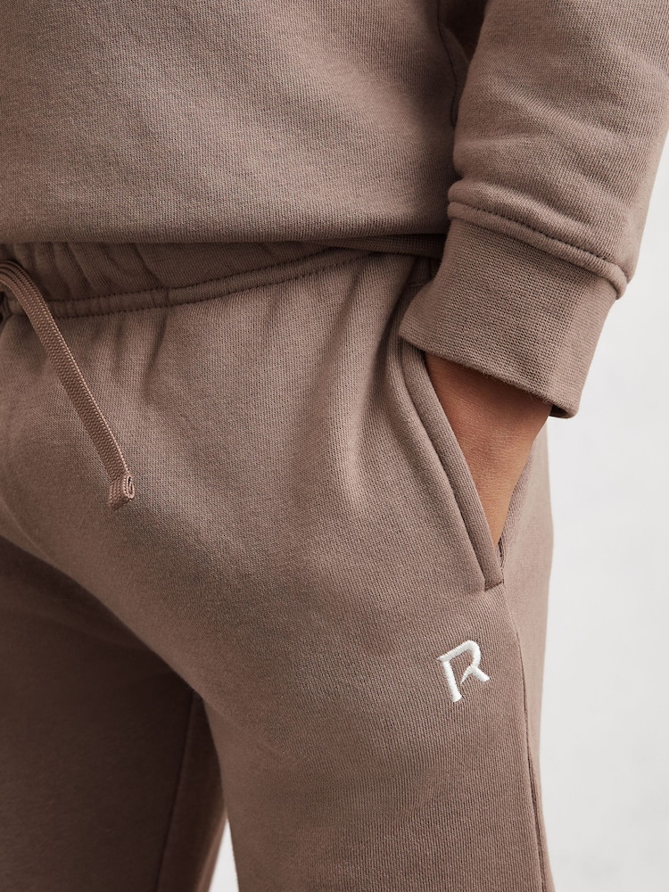 Buy Taupe - Reiss Avery Logo Sweatshirt and Joggers Set Cotton-Blend ...