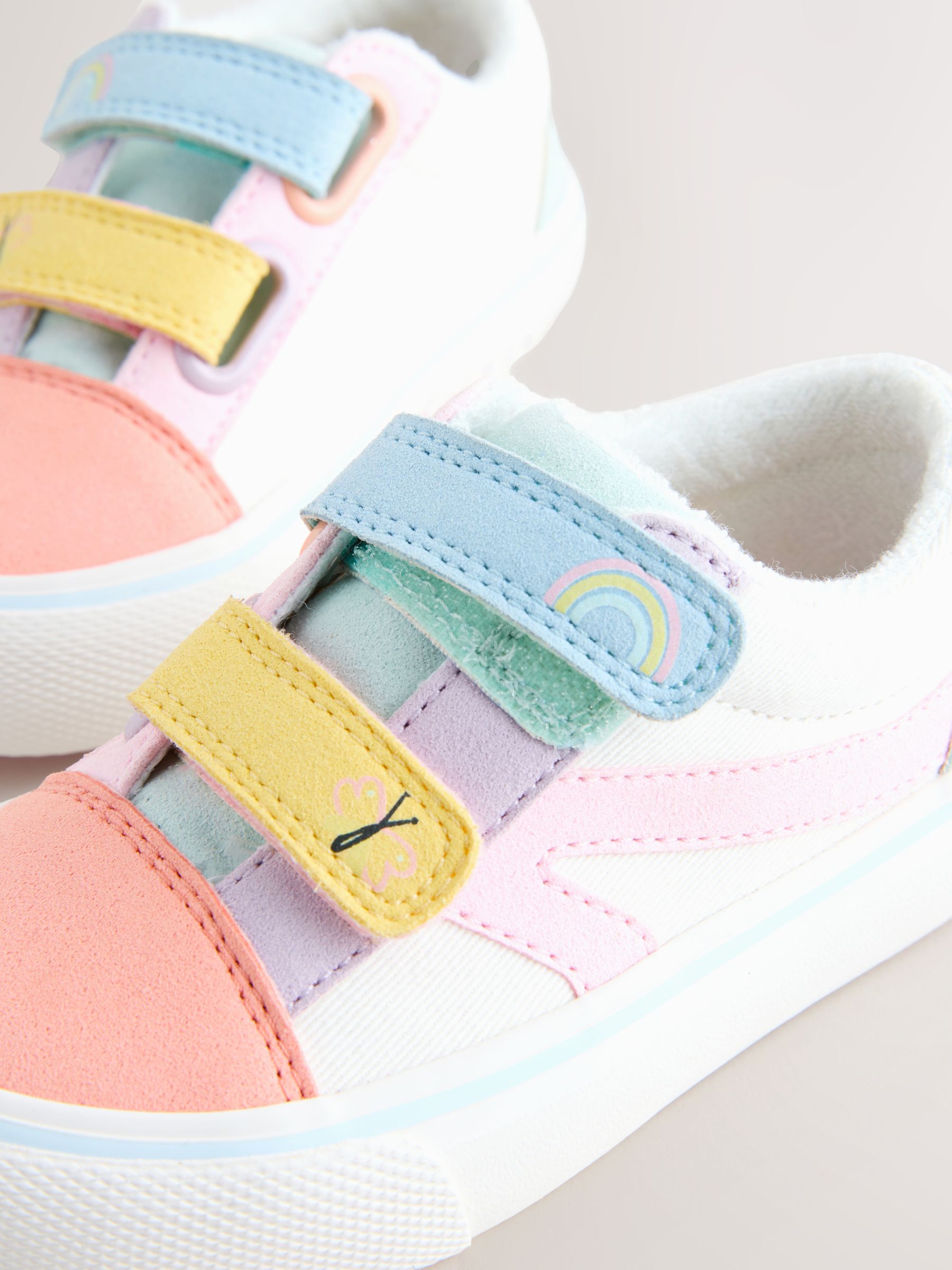 Buy Multi Pastel Standard Fit (F) Touch Fastening Trainers from Next ...