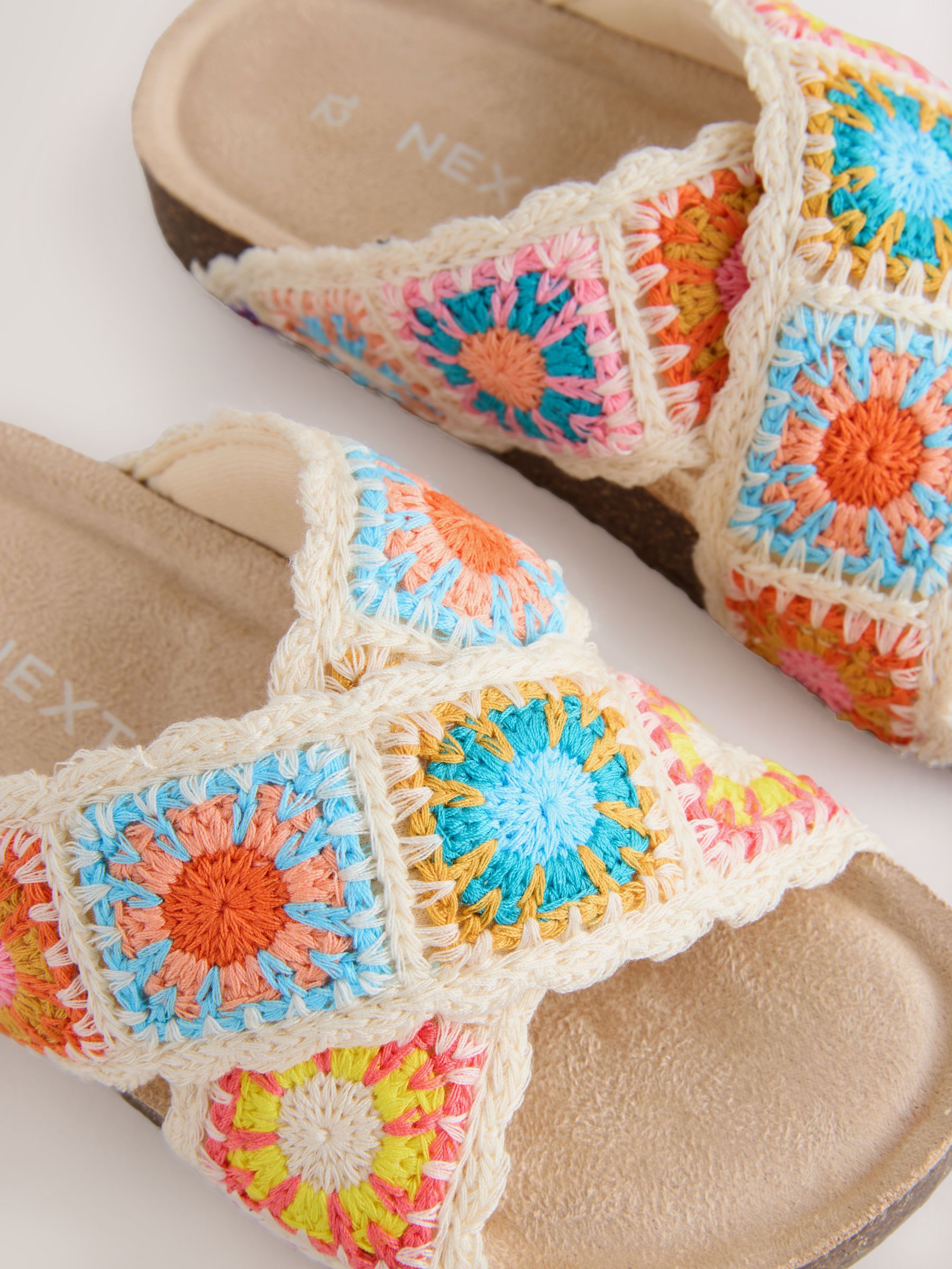 Buy Crochet Slip On Corkbed Sandals from the Next UK online shop